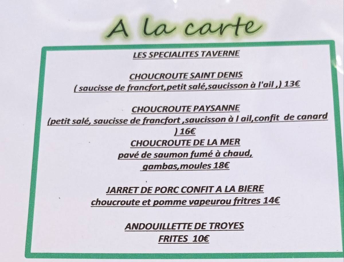 Menu au La Taverne Saint Denis restaurant, Héricourt-en-Caux