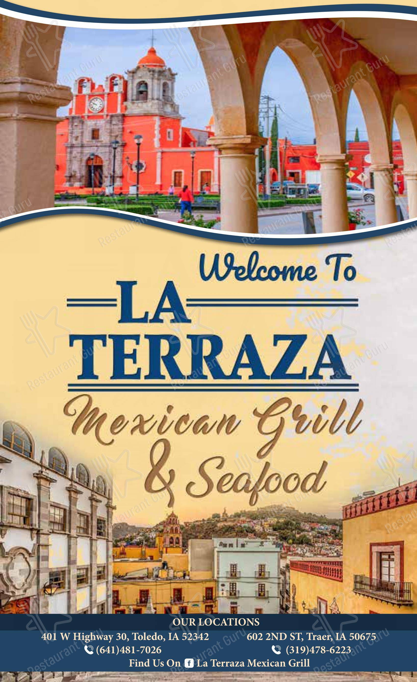 Menu at La Terraza Mexican Grill restaurant, Toledo