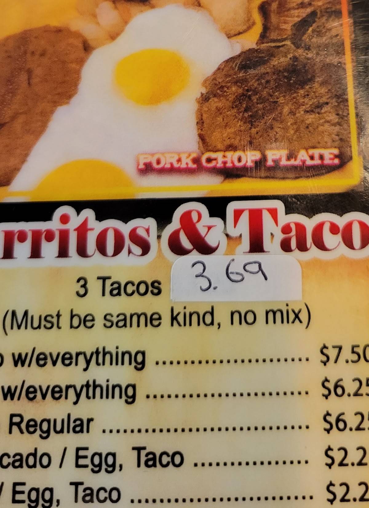 Menu at El Rodeo Mexican Restaurant, Lampasas