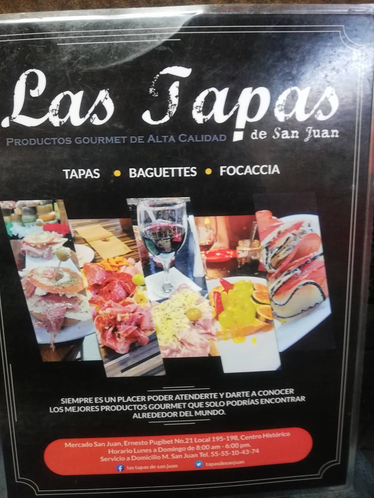 Carta del restaurante Las Tapas del San Juan., Ciudad López Mateos