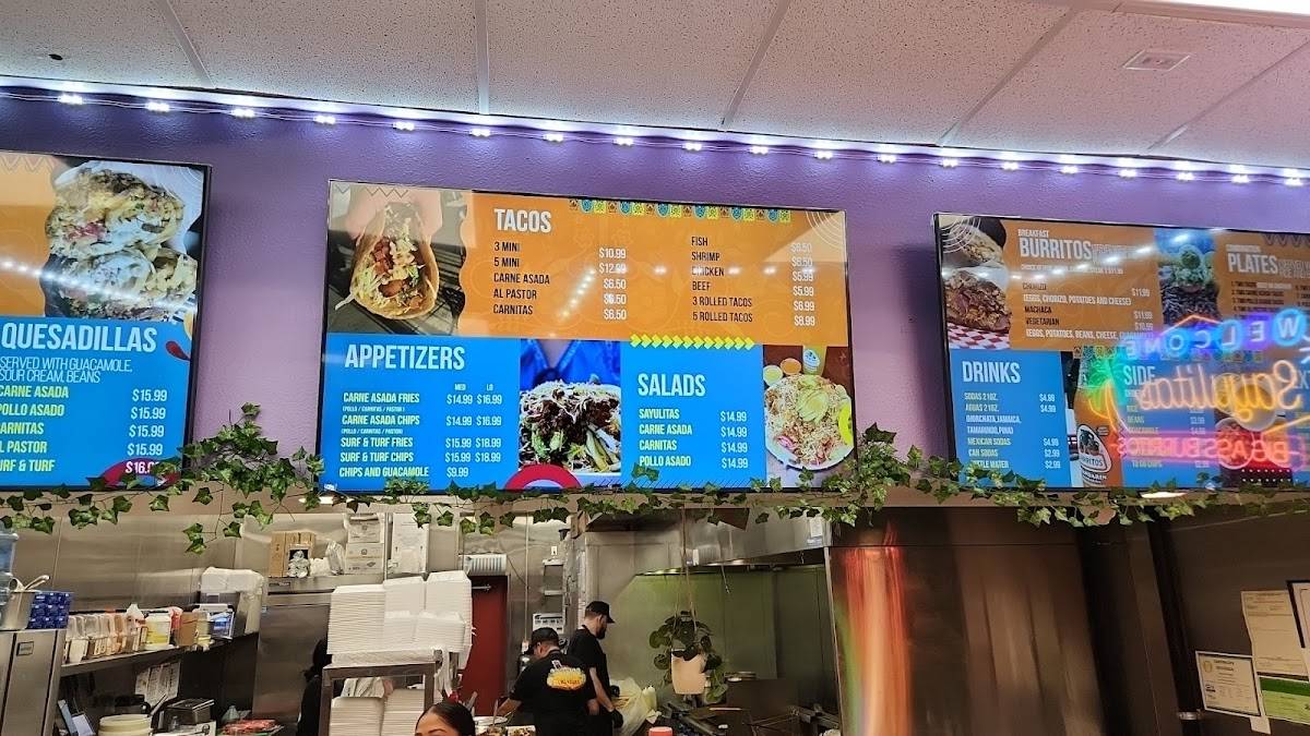 Menu at Sayulitas restaurant, Las Vegas