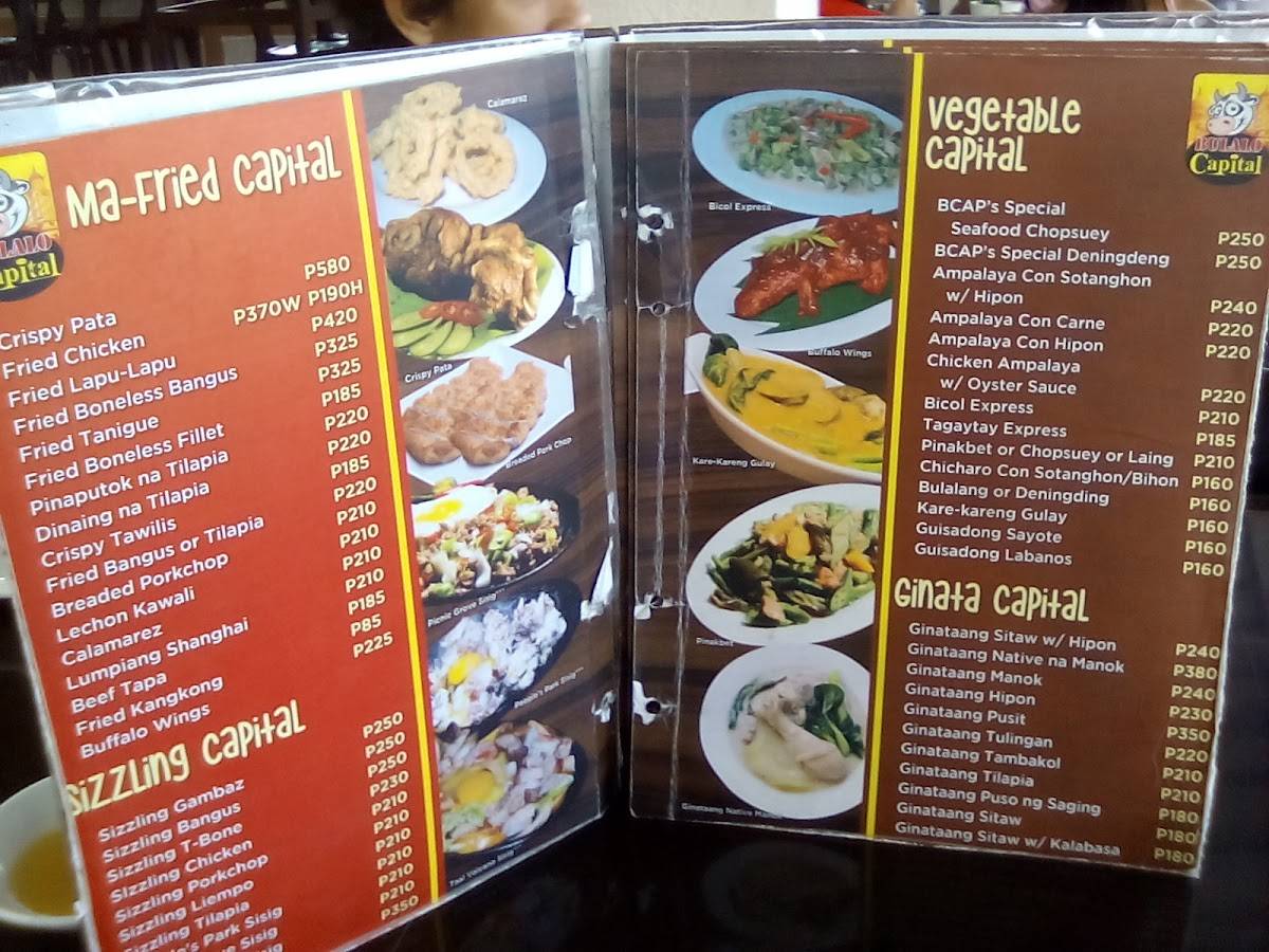 Menu at Bulalo Capital Main (KTV Resto) restaurant, Tagaytay