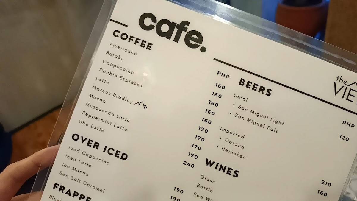 Menu at The View Restaurant • Cafe, Laurel