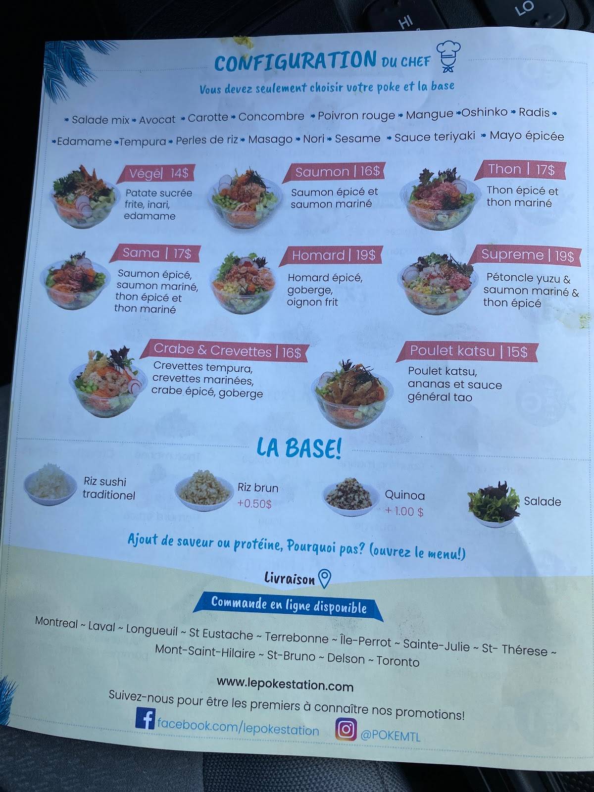 Carta del restaurante Le Poké Station DDO (Nouvelle Administration ...