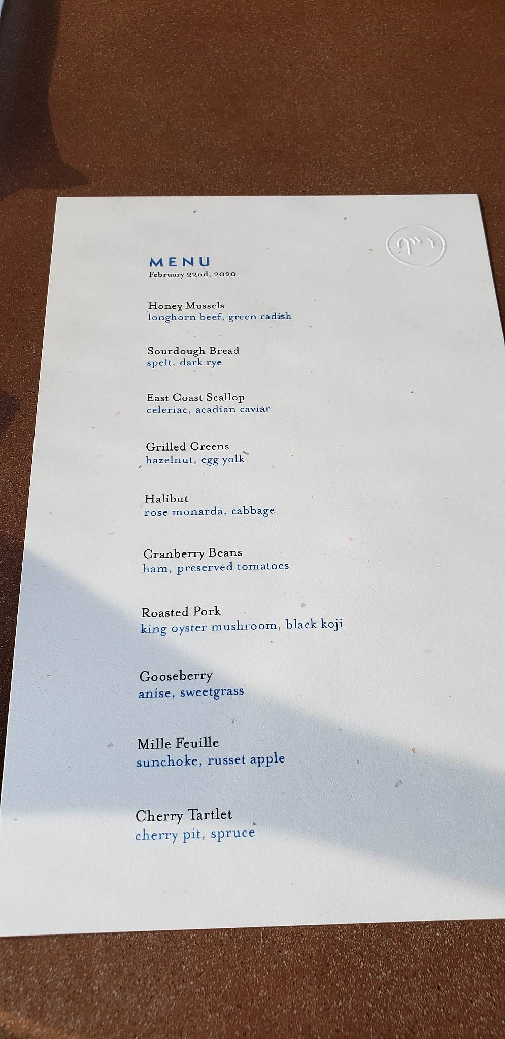 Menu at Restaurant Pearl Morissette, Lincoln