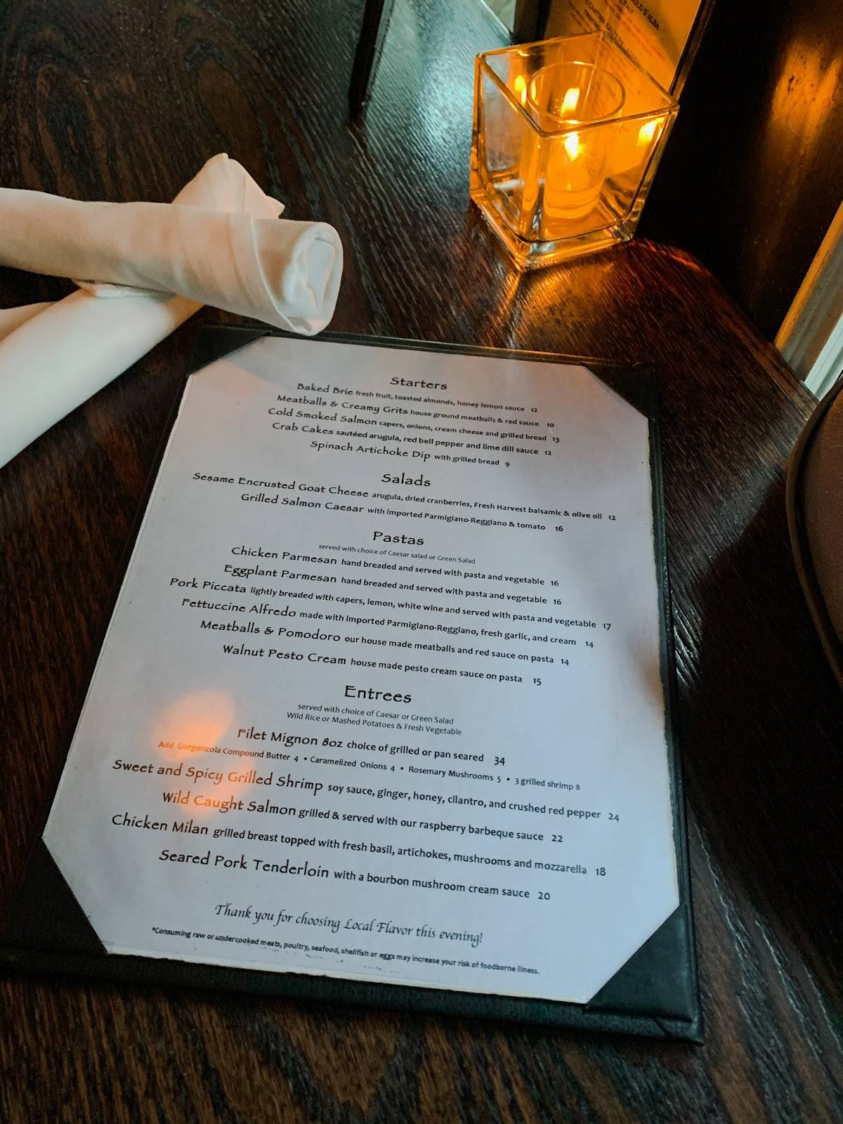 Menu at Local Flavor Cafe, Eureka Springs