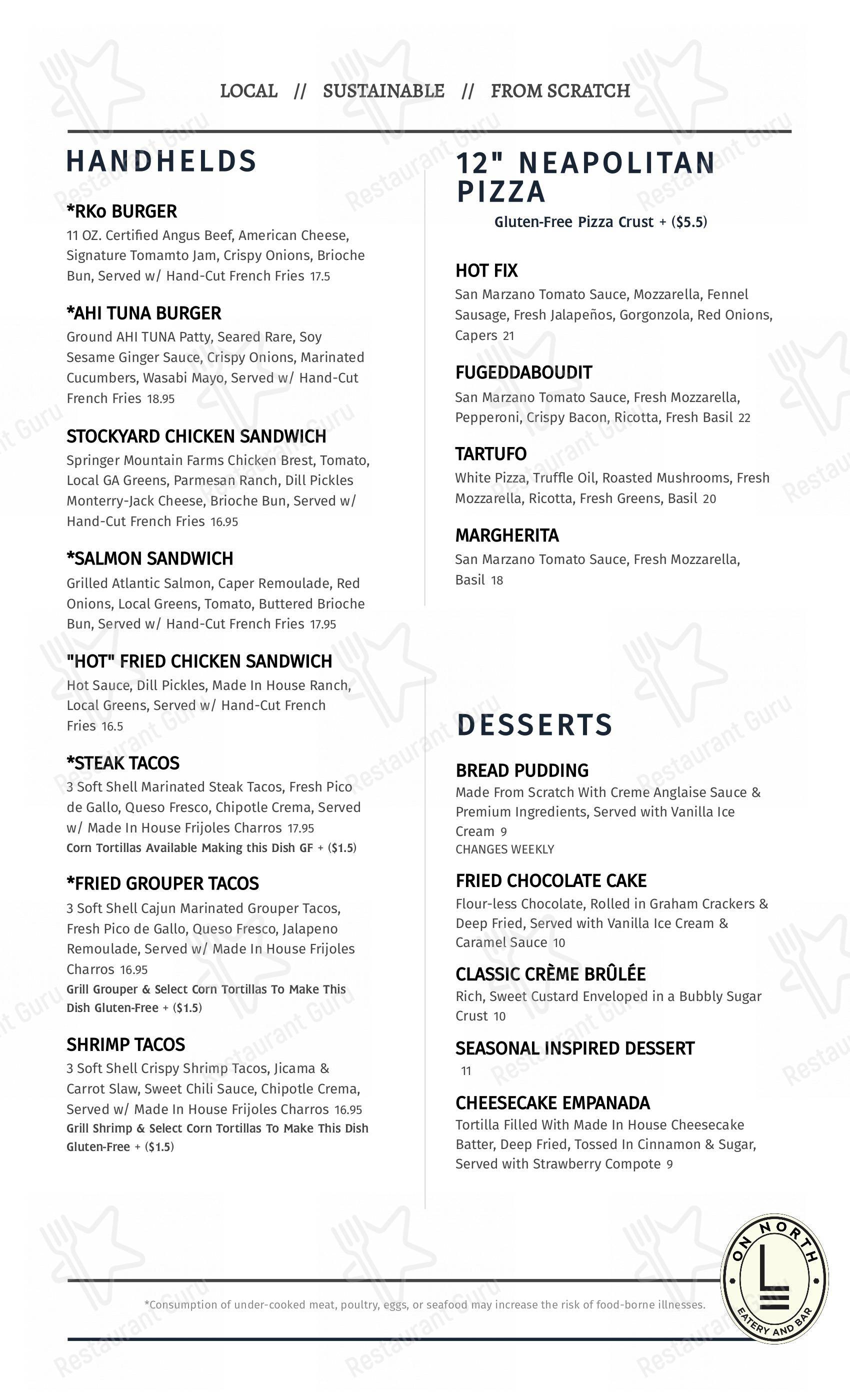 Menu at Local On North pub & bar, Canton, 170 North St