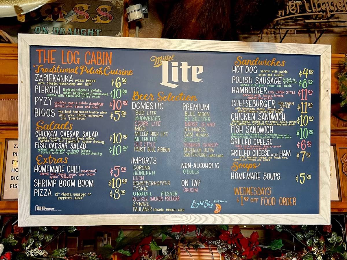 Menu at Log Cabin Bar, Des Plaines