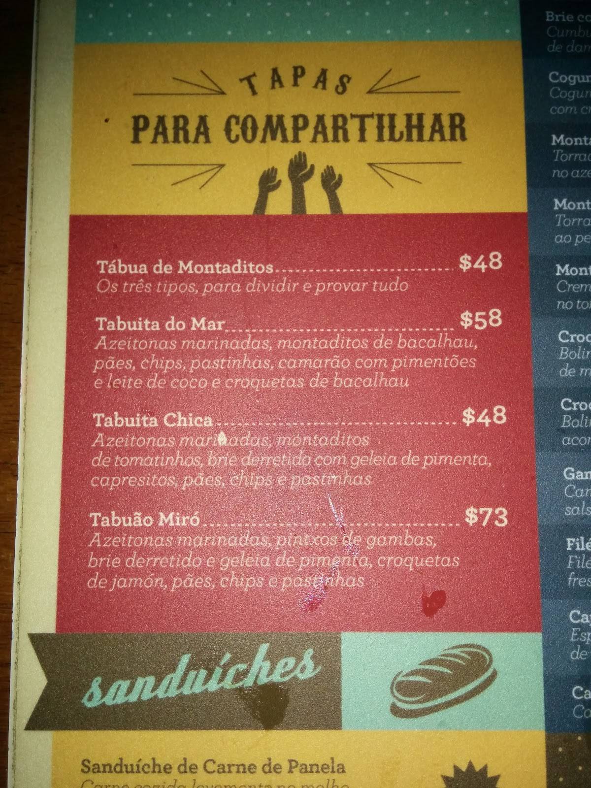 Menu em Lola Bar CCMQ, Porto Alegre