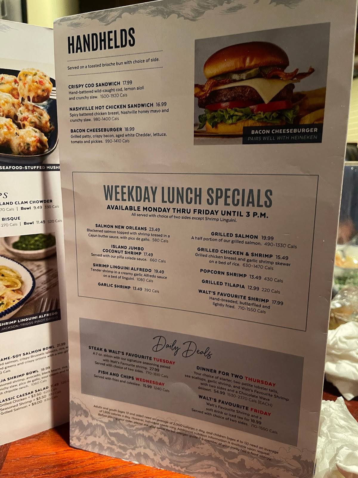 Menu at Red Lobster restaurant, London, NEAR WHITE OAKS MALL