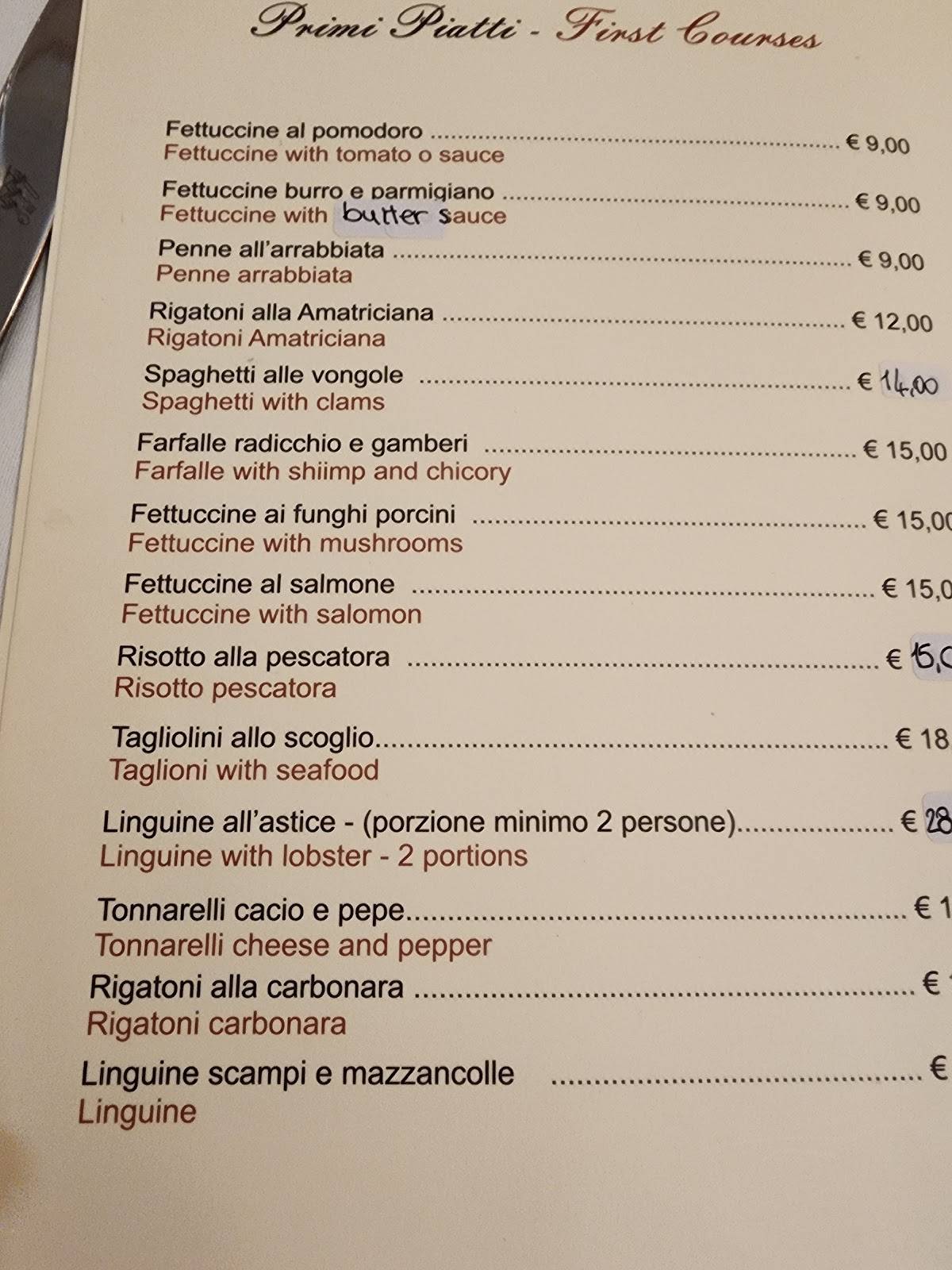 Speisekarte von L'orso 80 restaurant, ROM