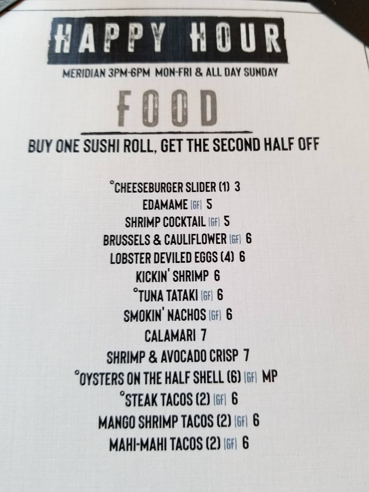 Menu at Lucky Fins Meridian restaurant, Meridian, N Eagle Rd
