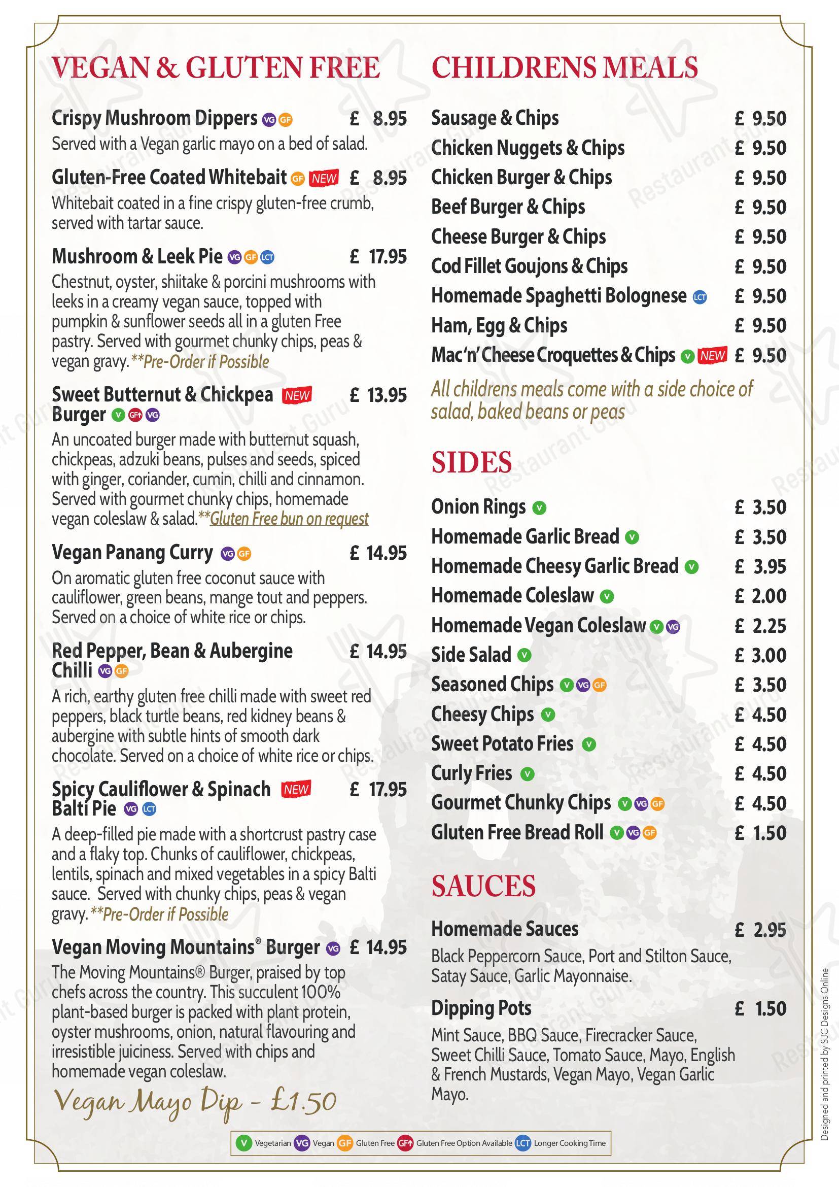Menu at The Queens Head pub & bar, Tidworth