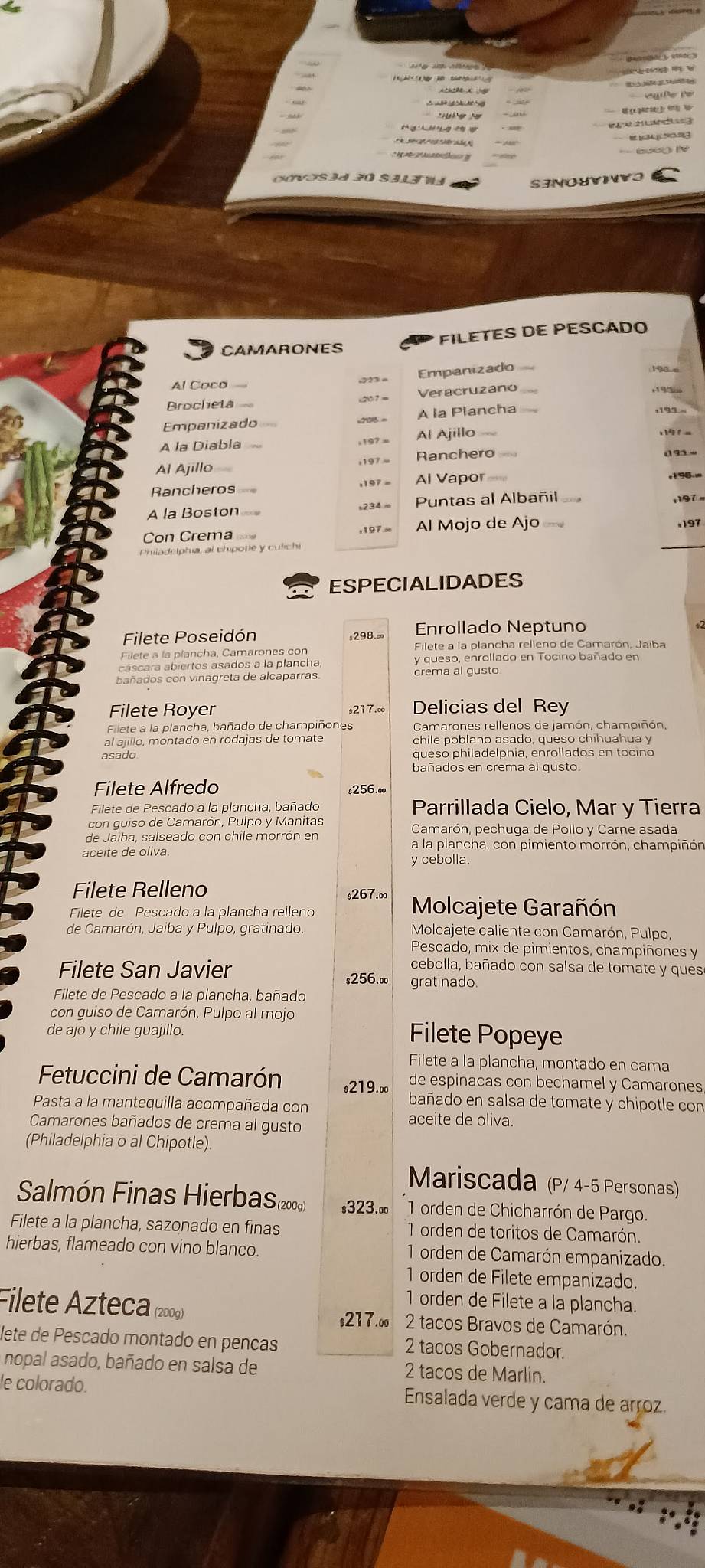 Carta del restaurante MARISCOS EL REY, Hermosillo, Reforma #277 e ...