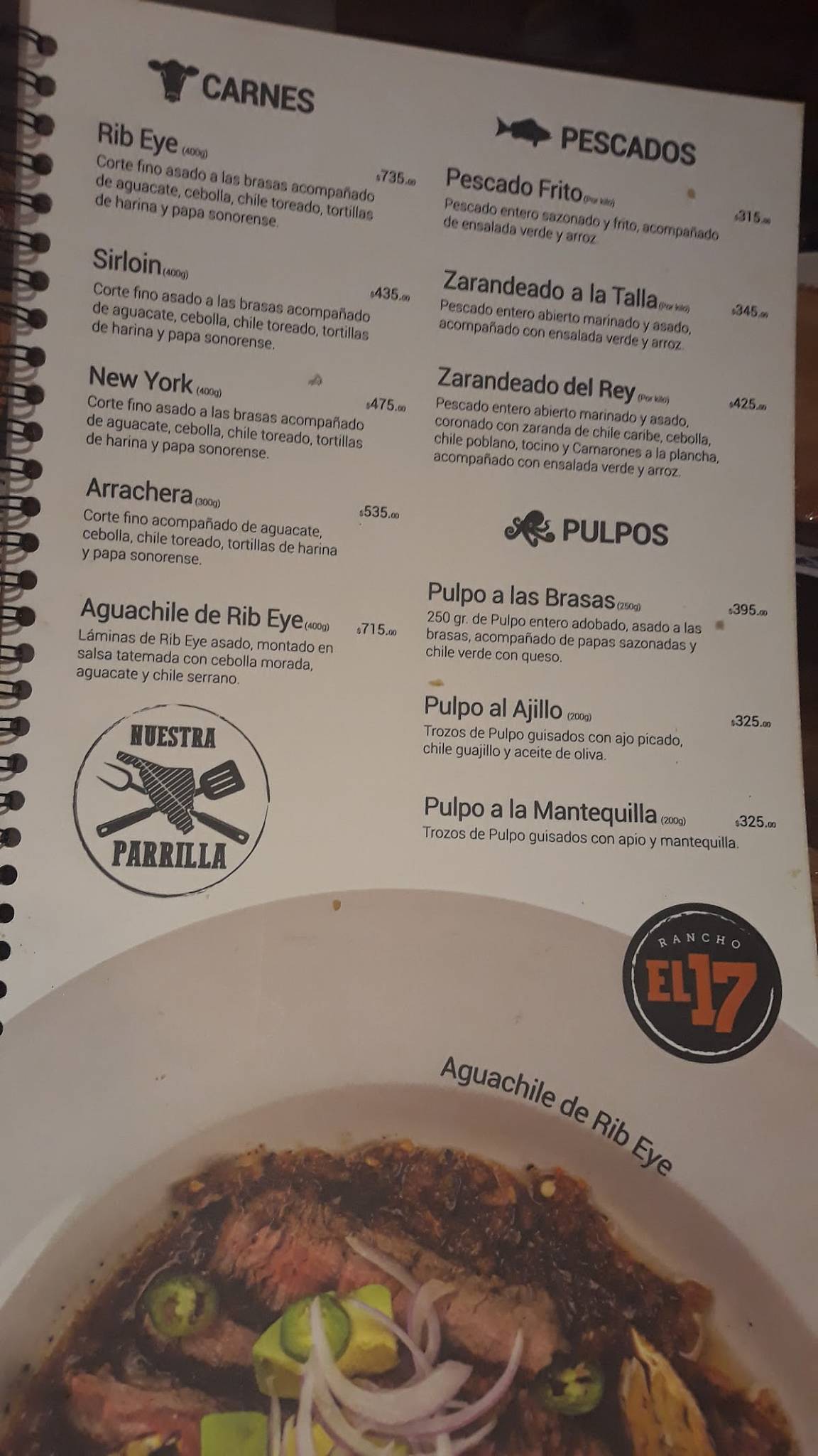 Carta del restaurante MARISCOS EL REY, Hermosillo, Reforma #277 e ...
