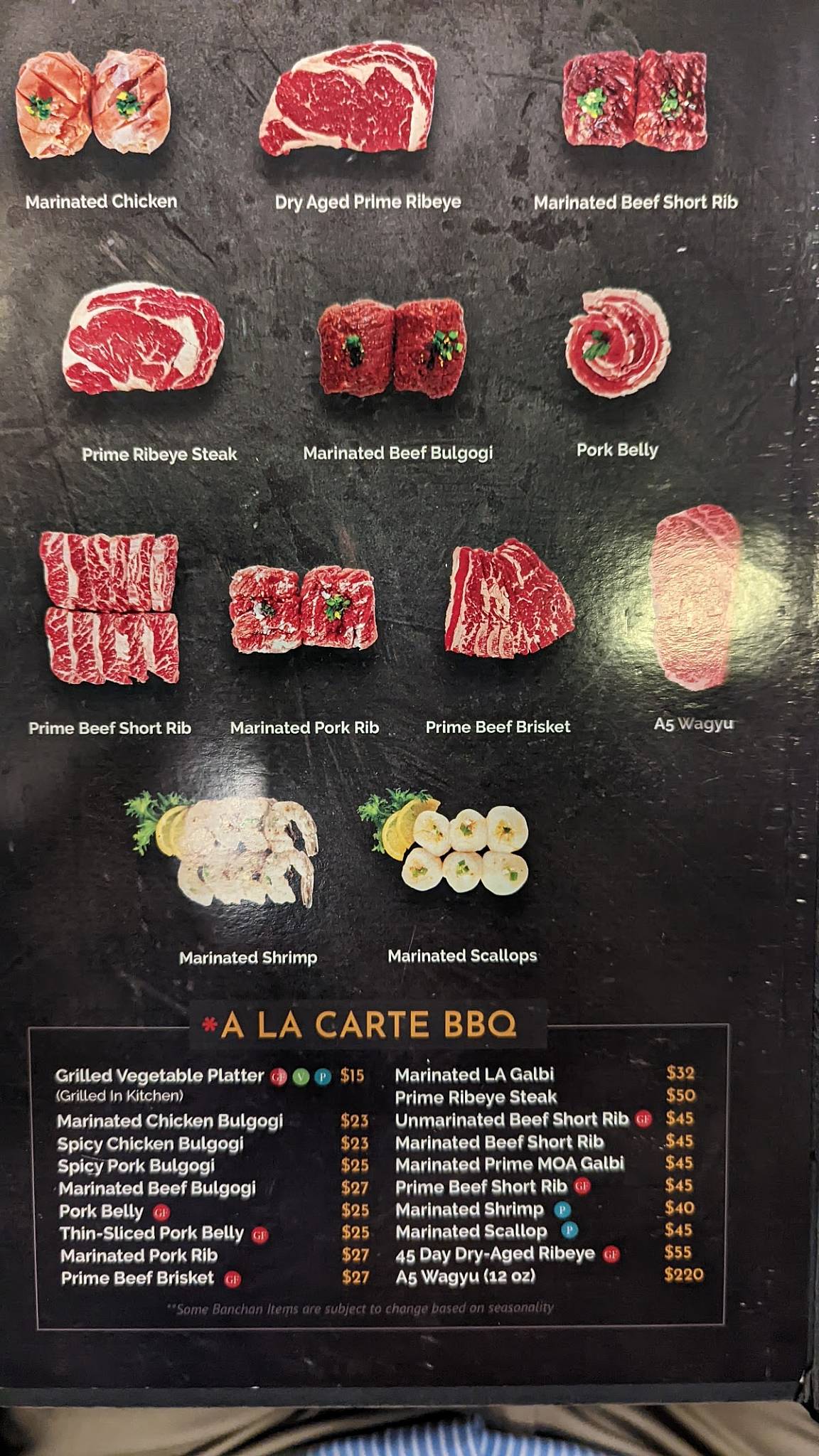 Menu at MOA Korean BBQ & Bar - Charlotte, Charlotte