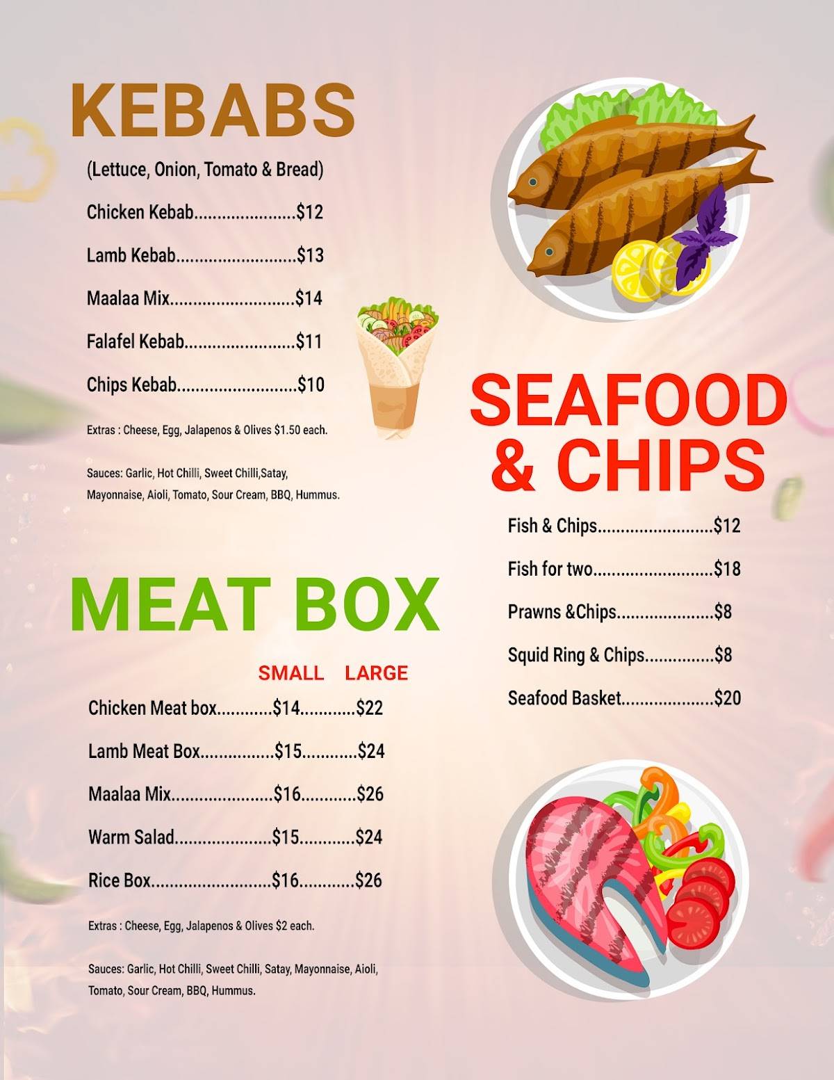 Menu at Maalaa restaurant, Northam