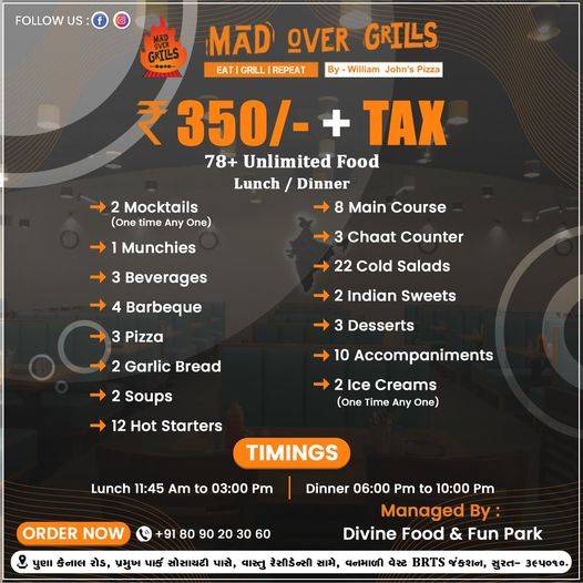 Menu at Mad Over Grill, Surat