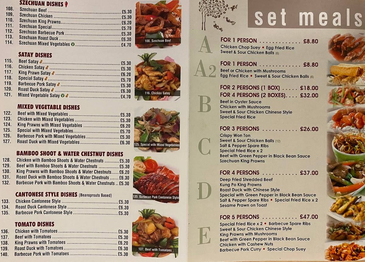 Menu at Magic Wok fast food, Coningsby