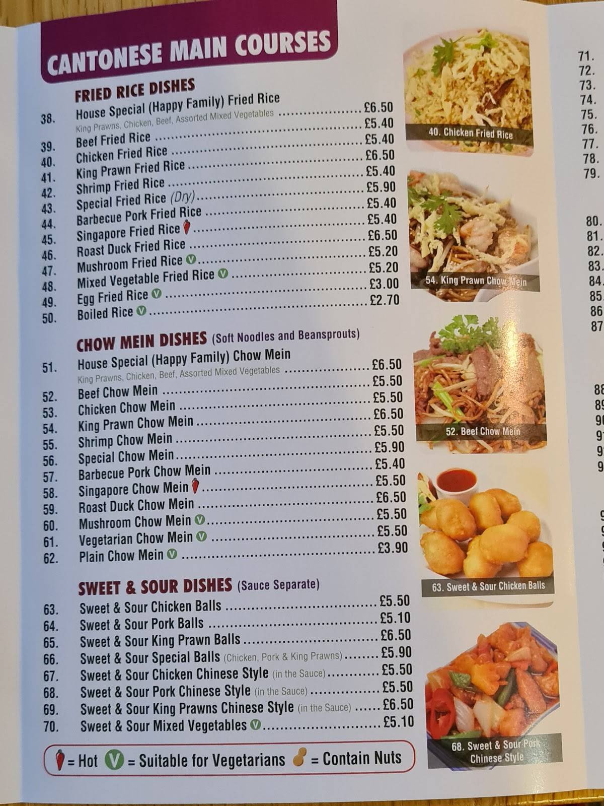 Menu at Magic Wok fast food, Coningsby