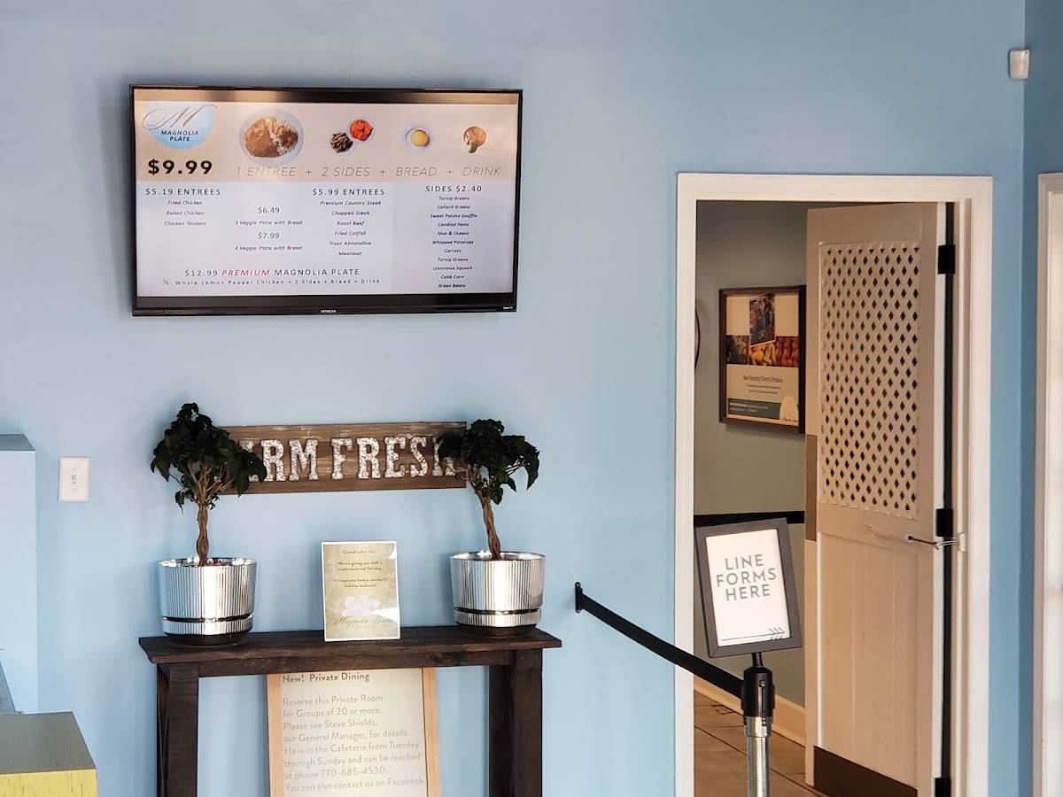 Menu at Magnolia Room Cafeteria, Tucker