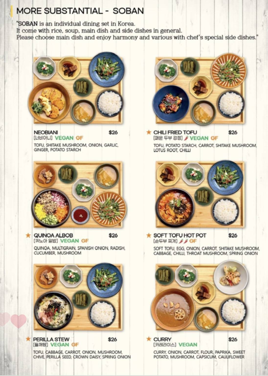 Menu at Minari restaurant, Southport