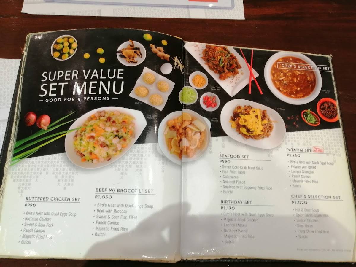 Menu at Majestic restaurant, Cebu City, SM City Cebu