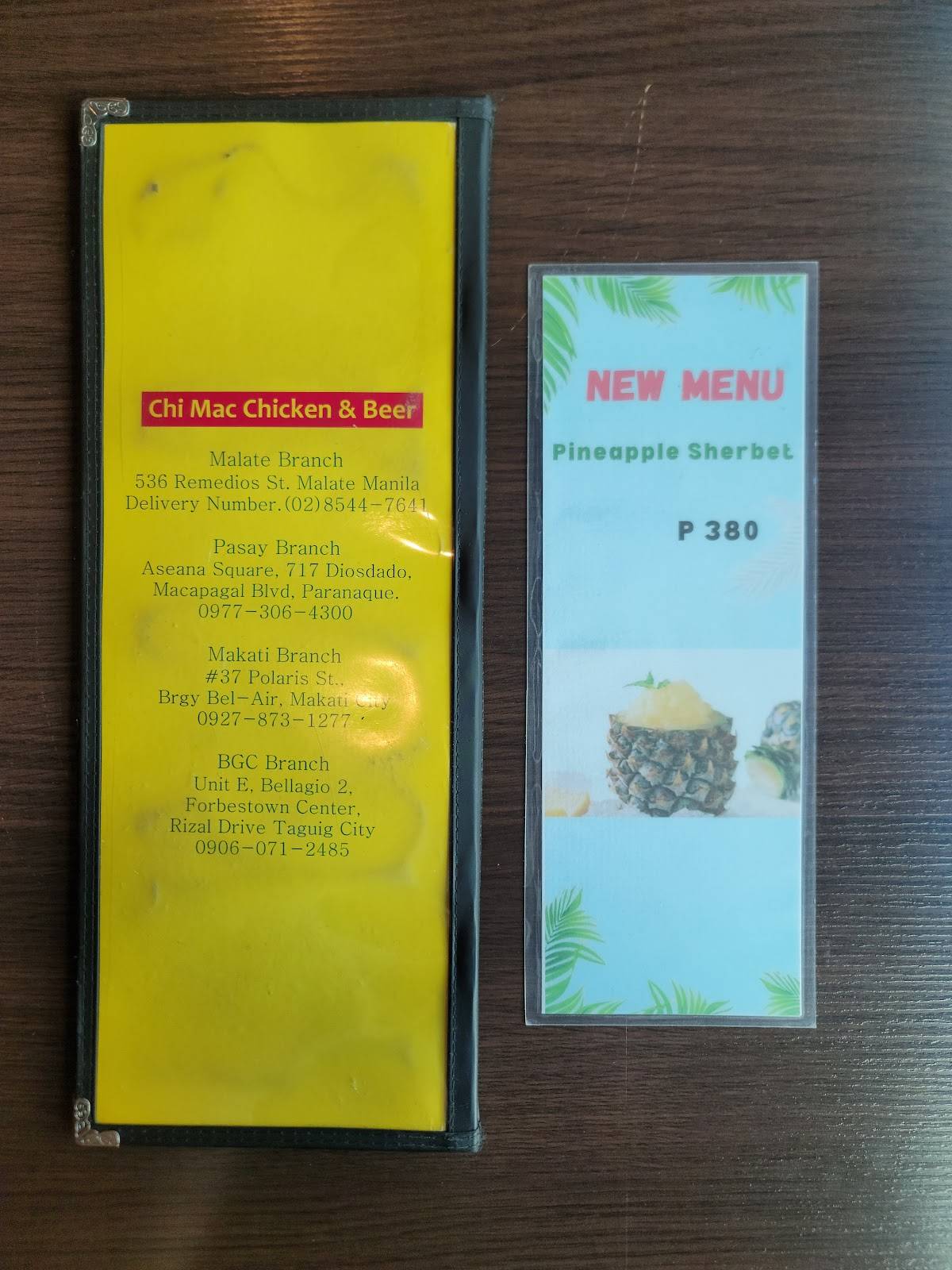 Menu at ChiMac Chicken & Beer - Polaris Makati City restaurant, Makati