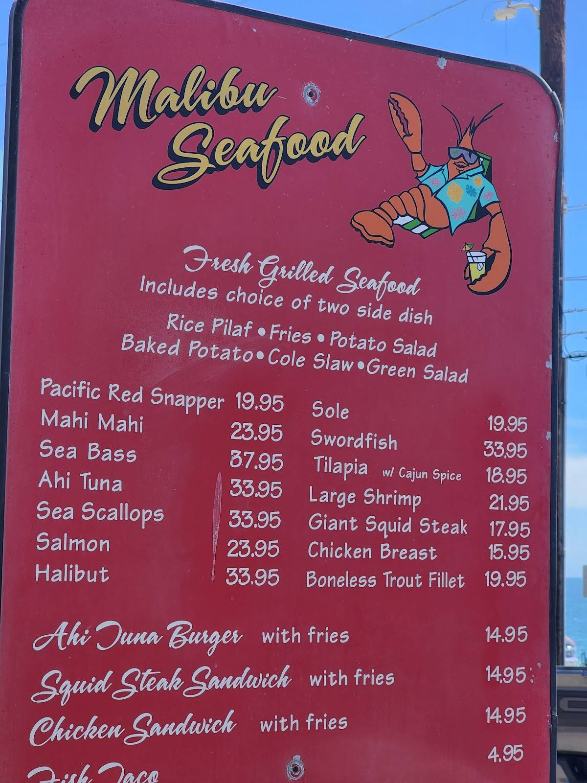 Menu at Malibu Seafood Fresh Fish Market & Patio Cafe, Malibu