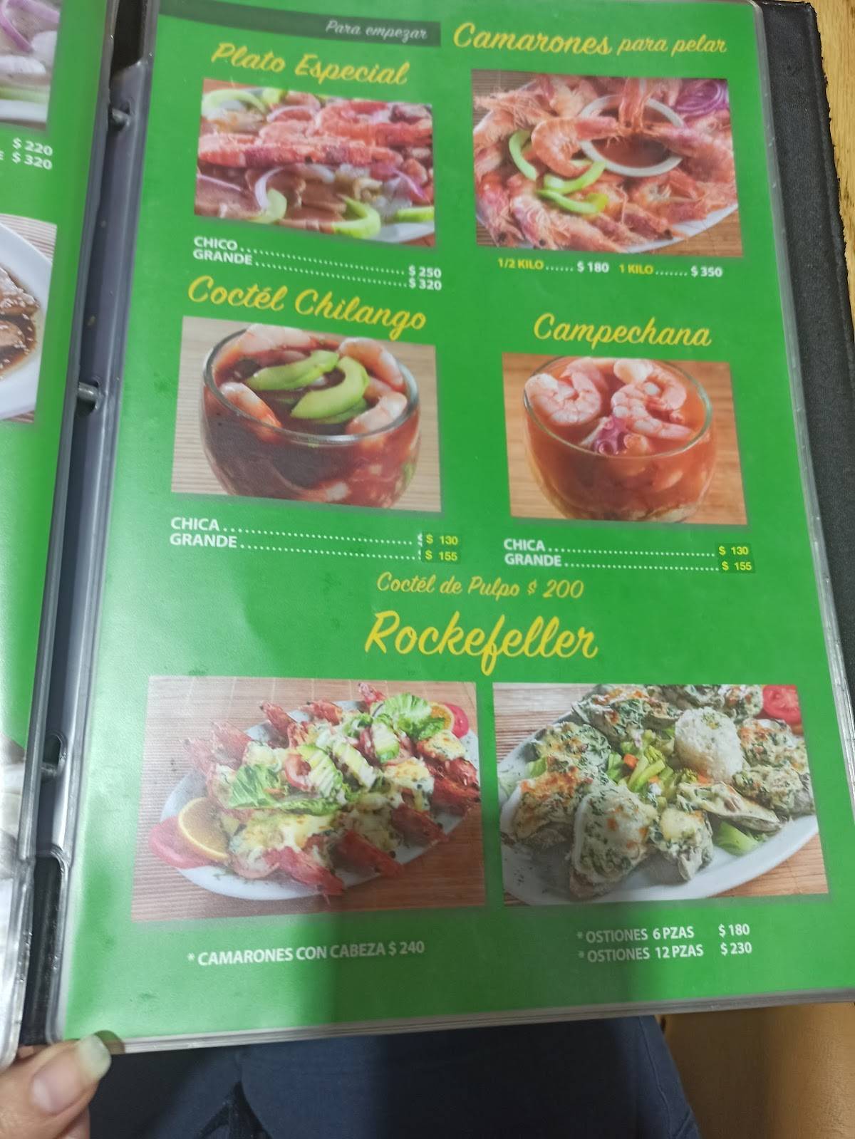 Menu at Mariscos el Memín restaurant, Puerto Vallarta, Av. Francisco ...