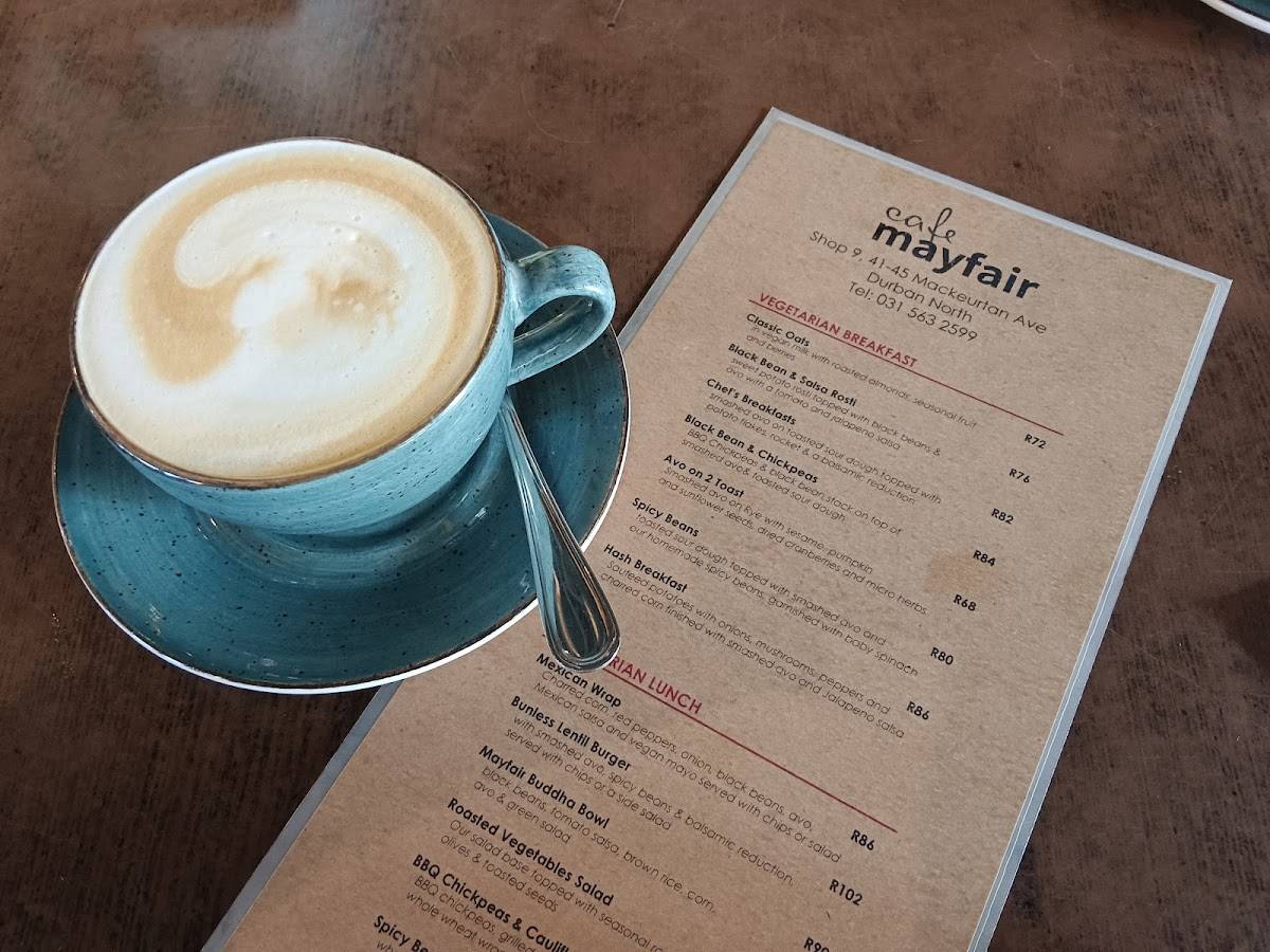 Menu at Mayfair Cafe., Durban