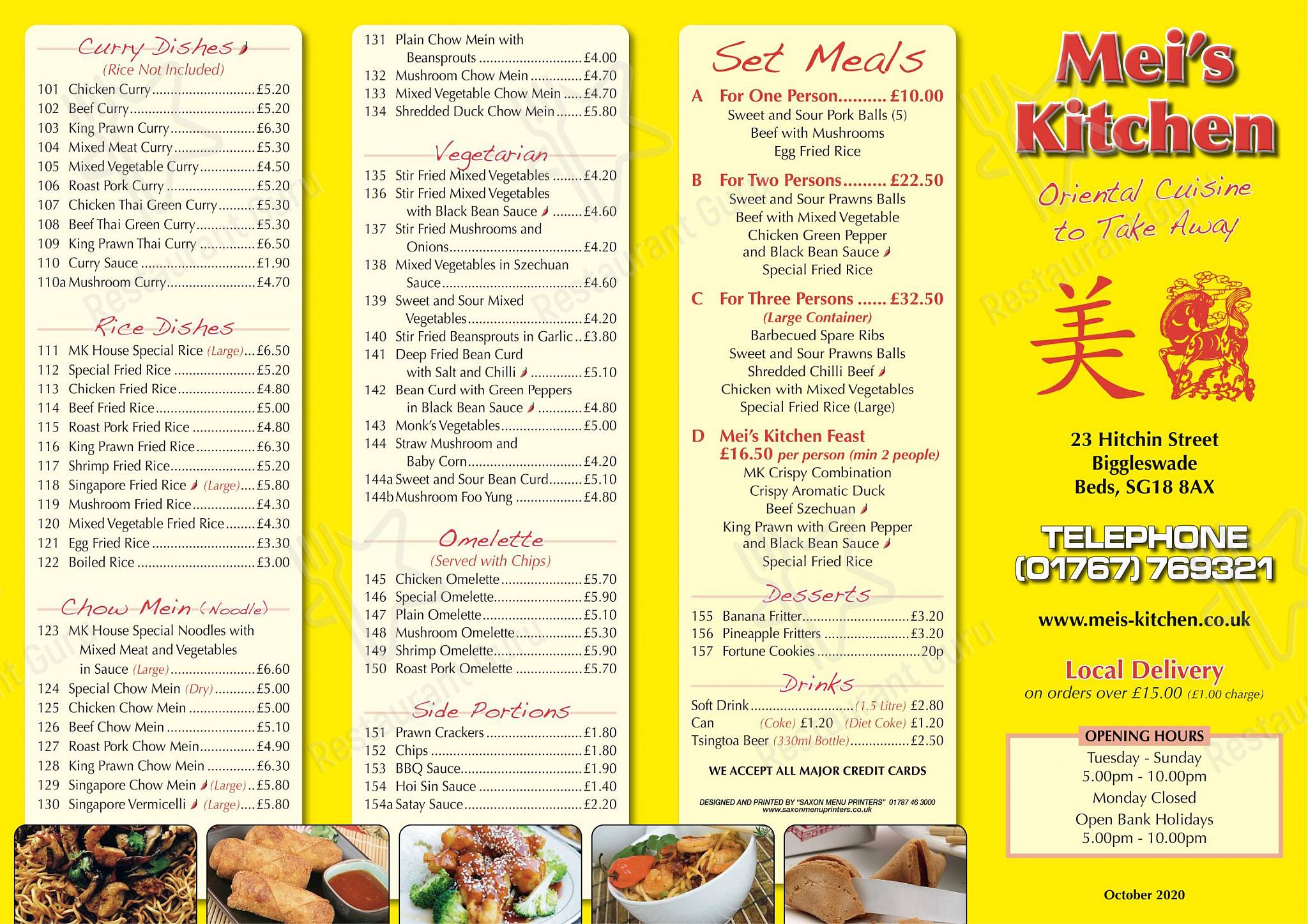 Menu at Mei's Kitchen fast food, Biggleswade