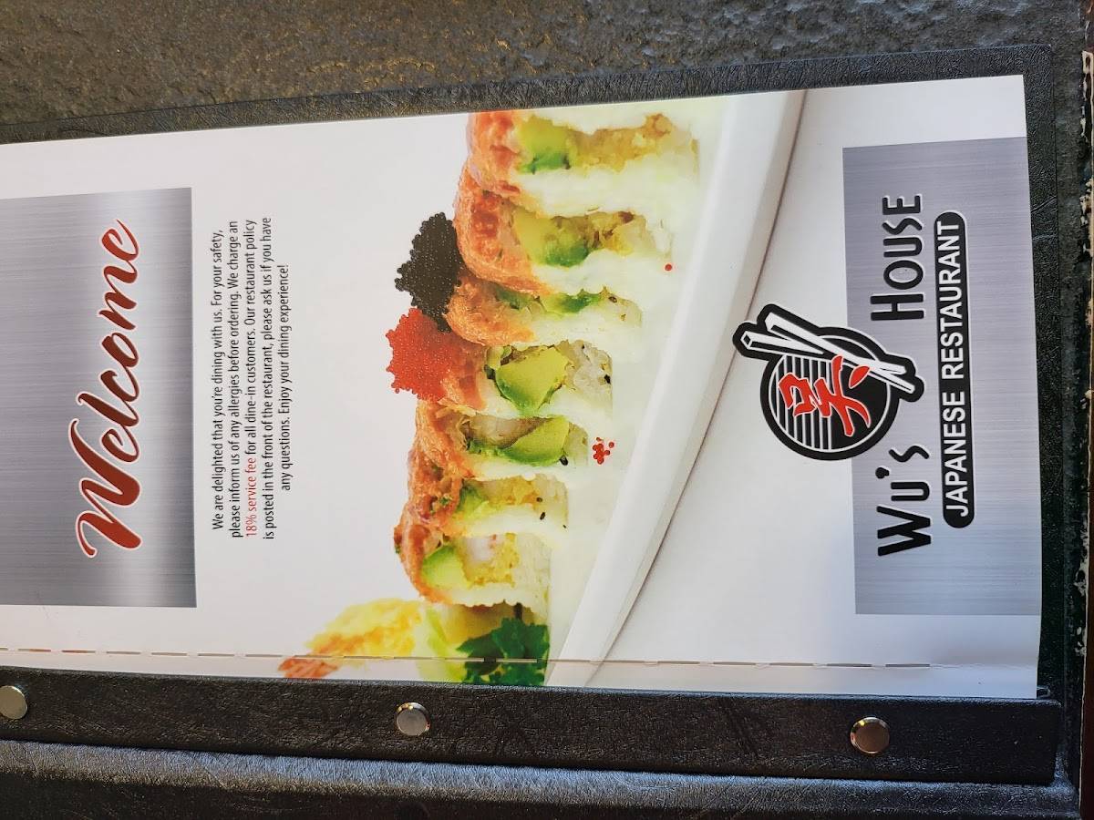 Menu at Wu's House restaurant, Merrillville