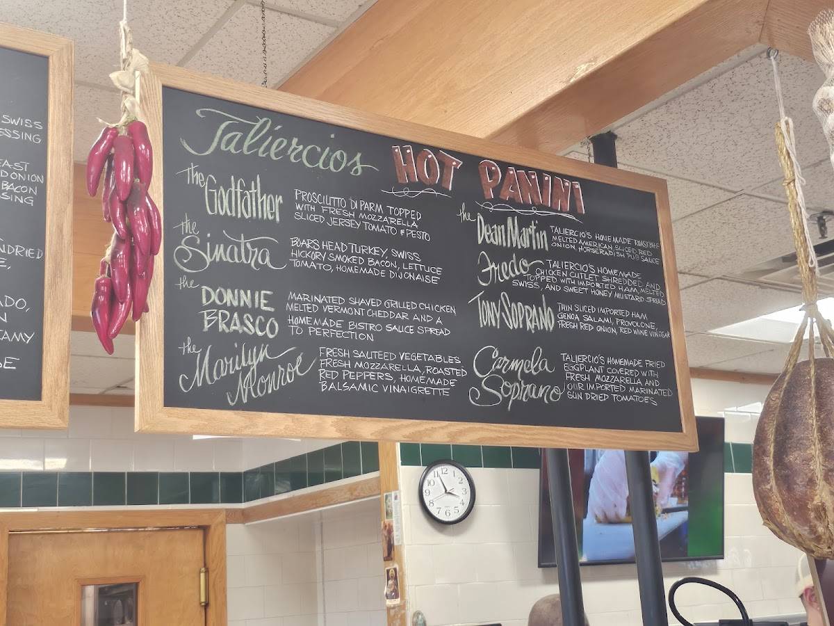 Menu at Taliercio's Ultimate Gourmet restaurant, Red Bank