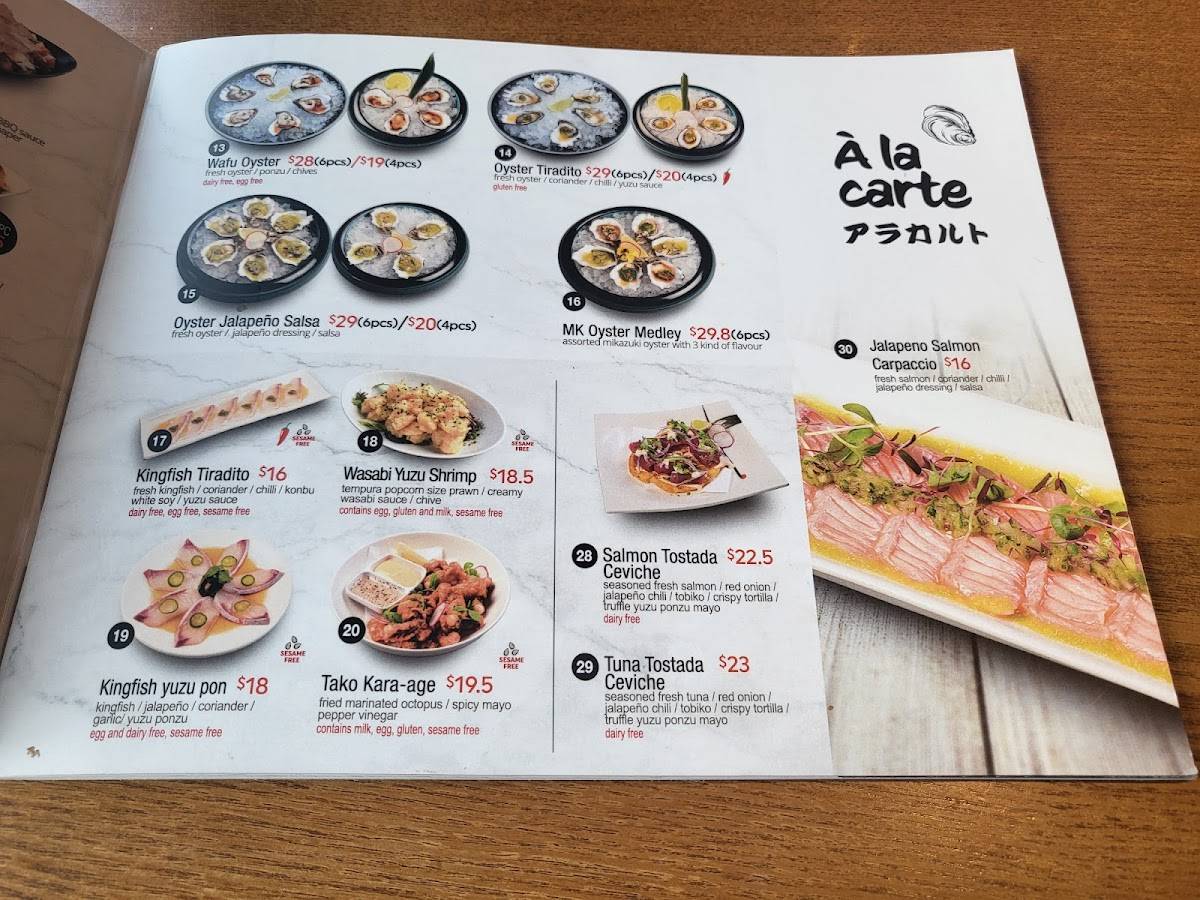 Menu at Mikazuki Parramatta restaurant, Parramatta