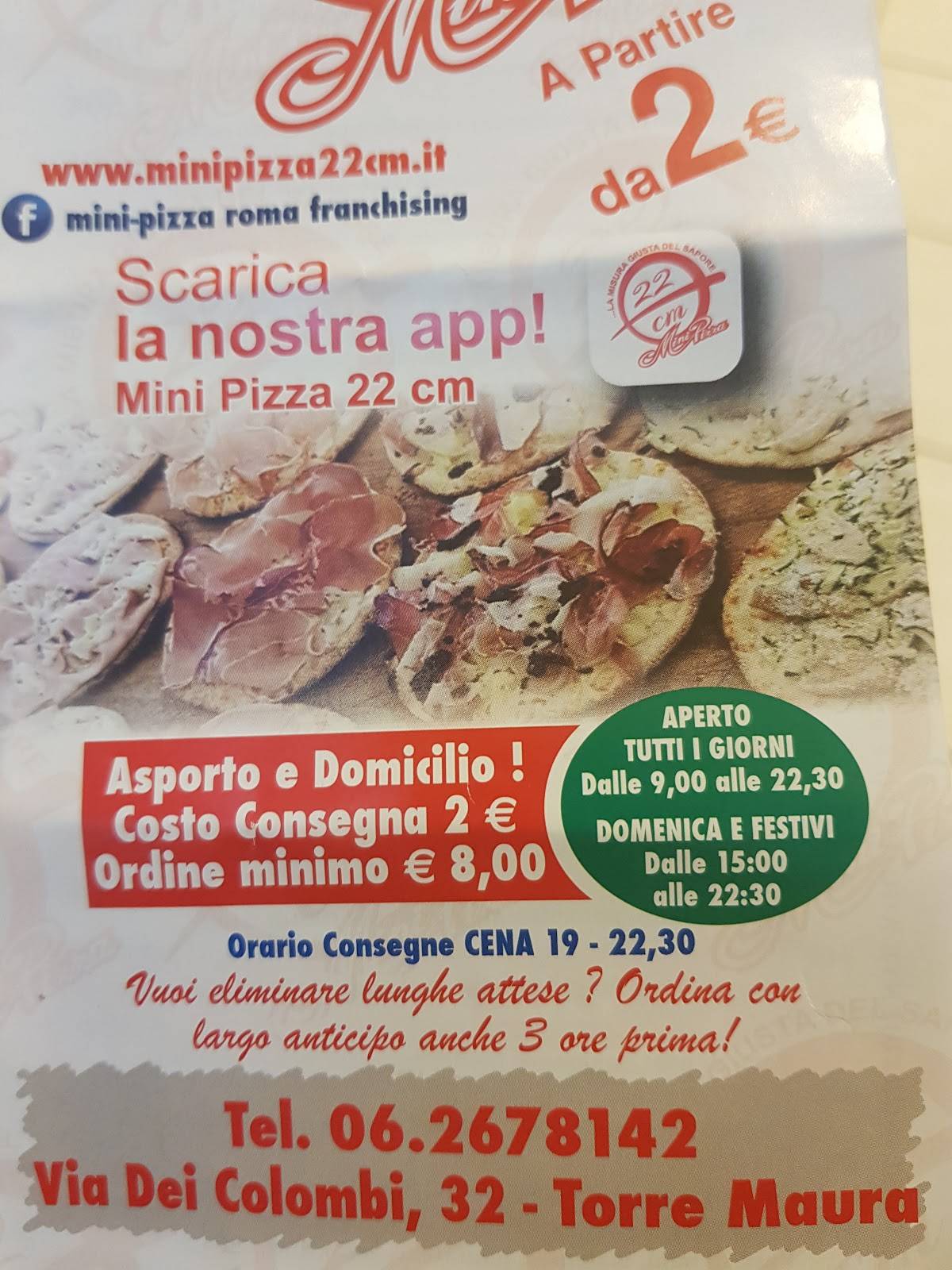 Menu da Mini Pizza 22 cm ristorante, Roma, Via Dei Colombi 32 Zona ...