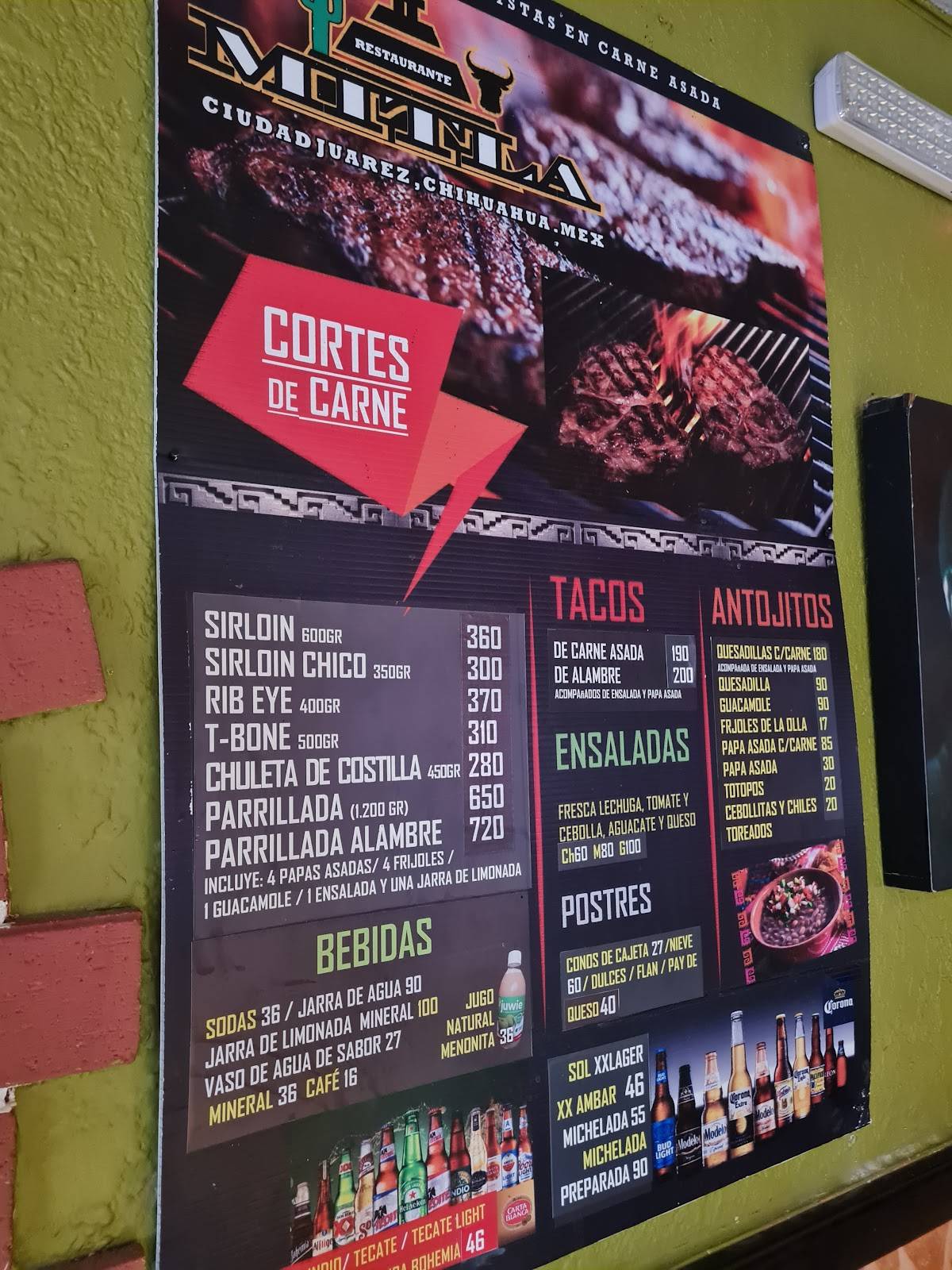 Carta de Restaurant MITLA, Ciudad Juarez, Av. Hermanos Escobar 2266