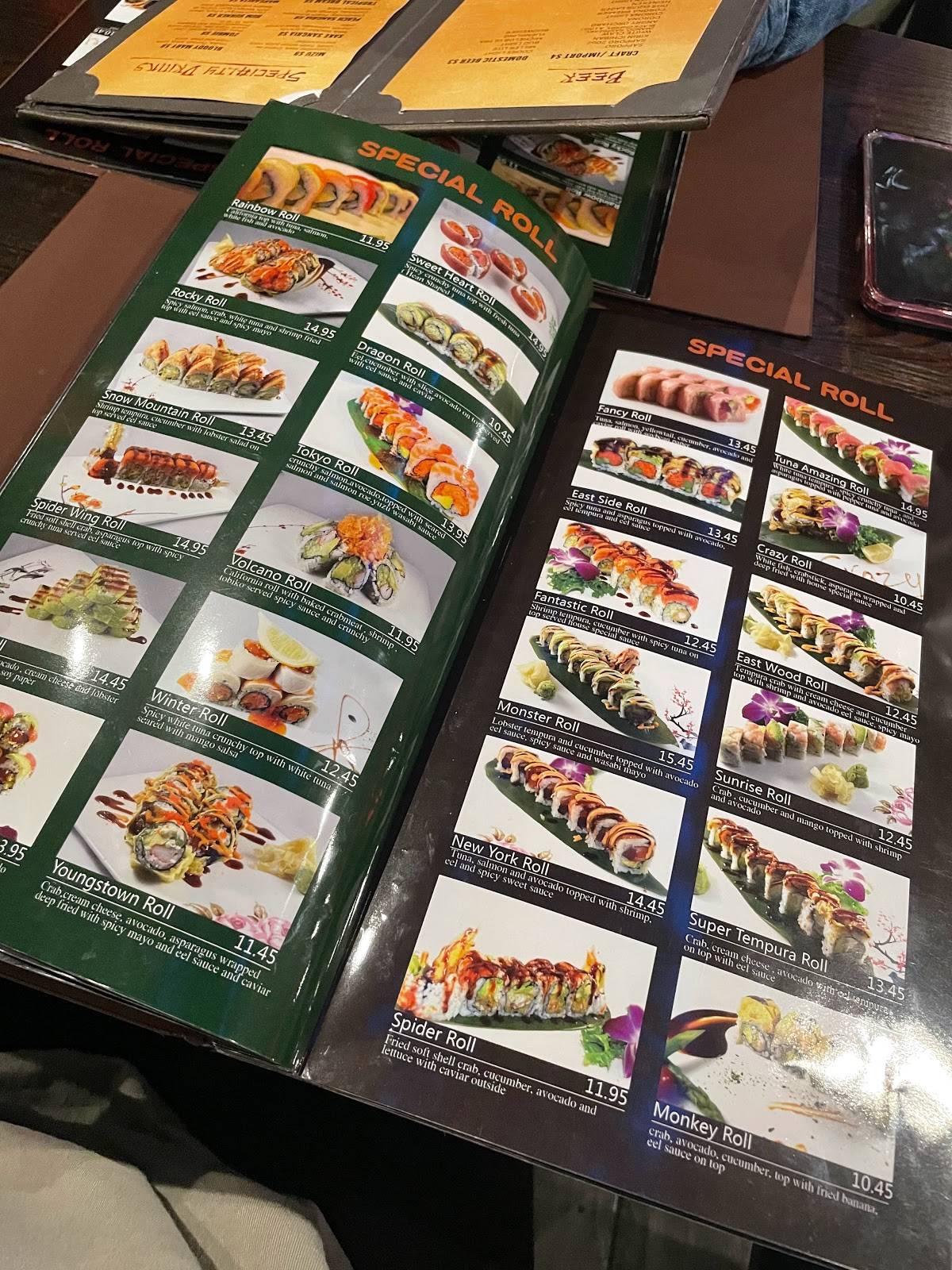Menu at Mizu Sushi Bar & Grill, Niles