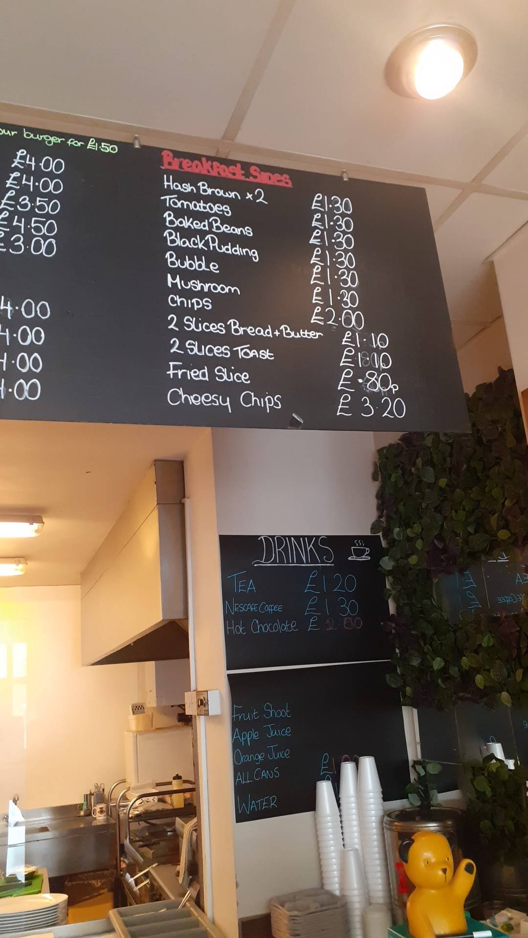 Menu at Monster Munch cafe, London