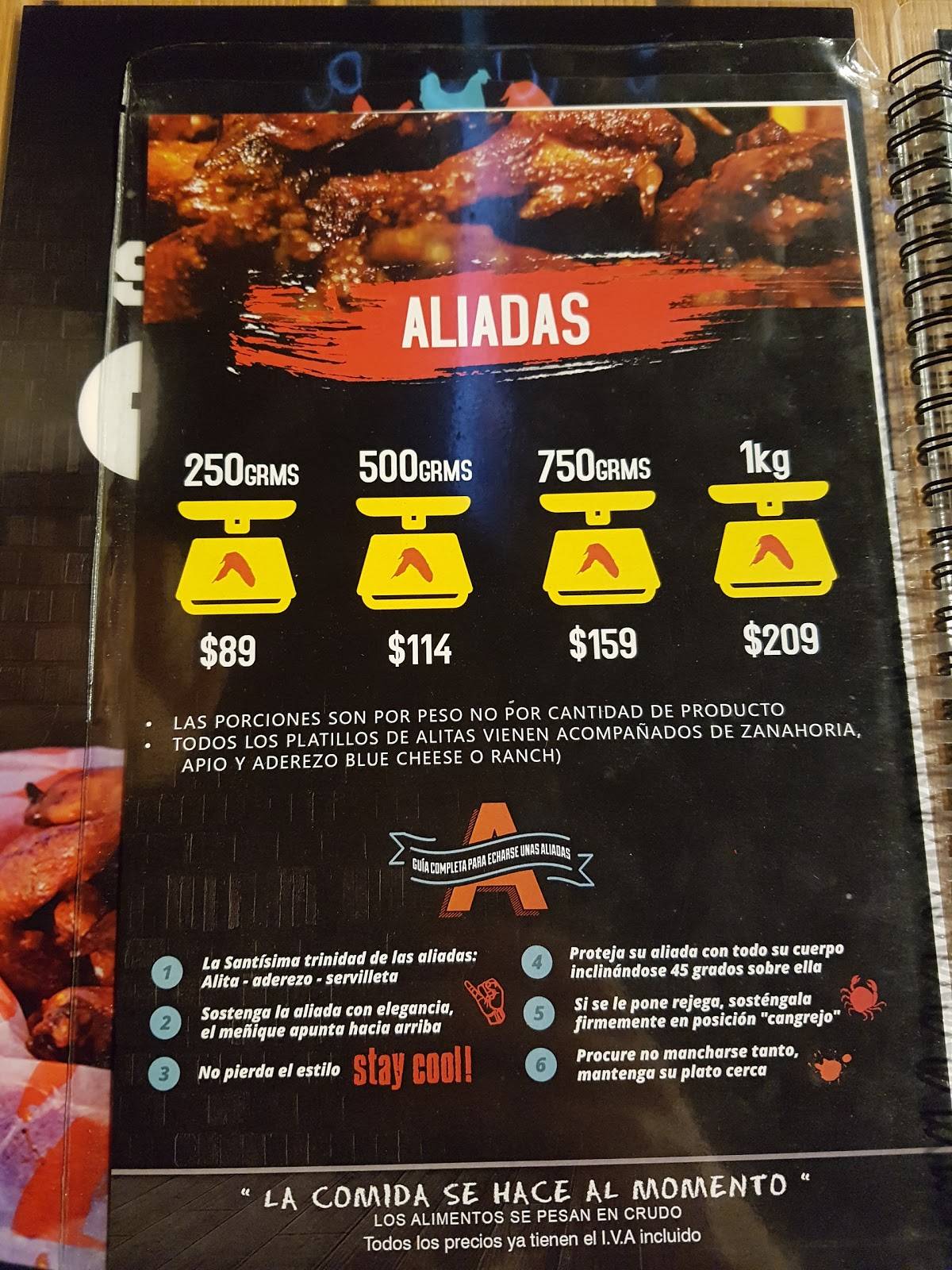 Carta del restaurante Las Aliadas, Monterrey, Av. Alfonso Reyes 318