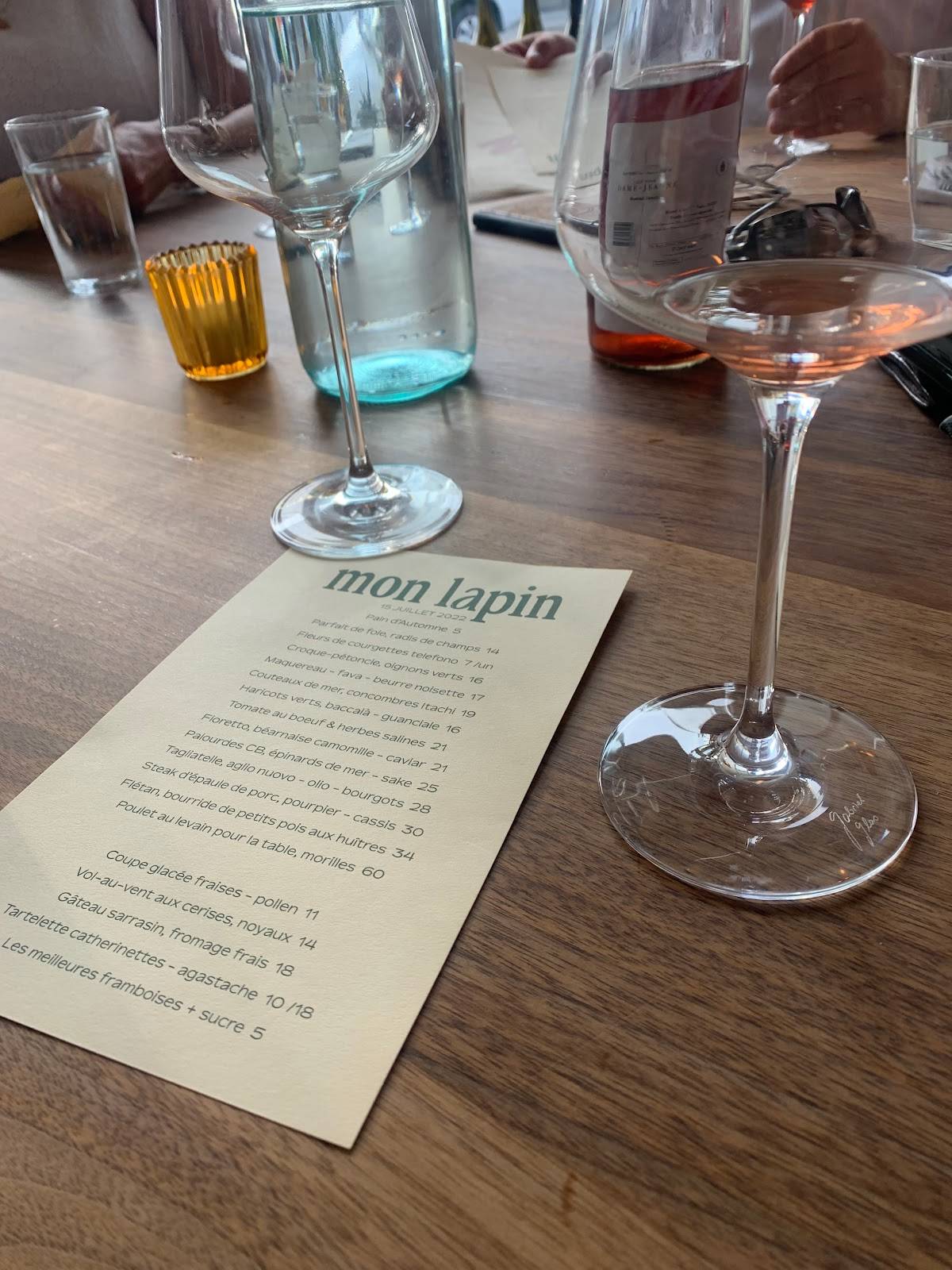 Menu at Vin Mon Lapin pub & bar, Montréal