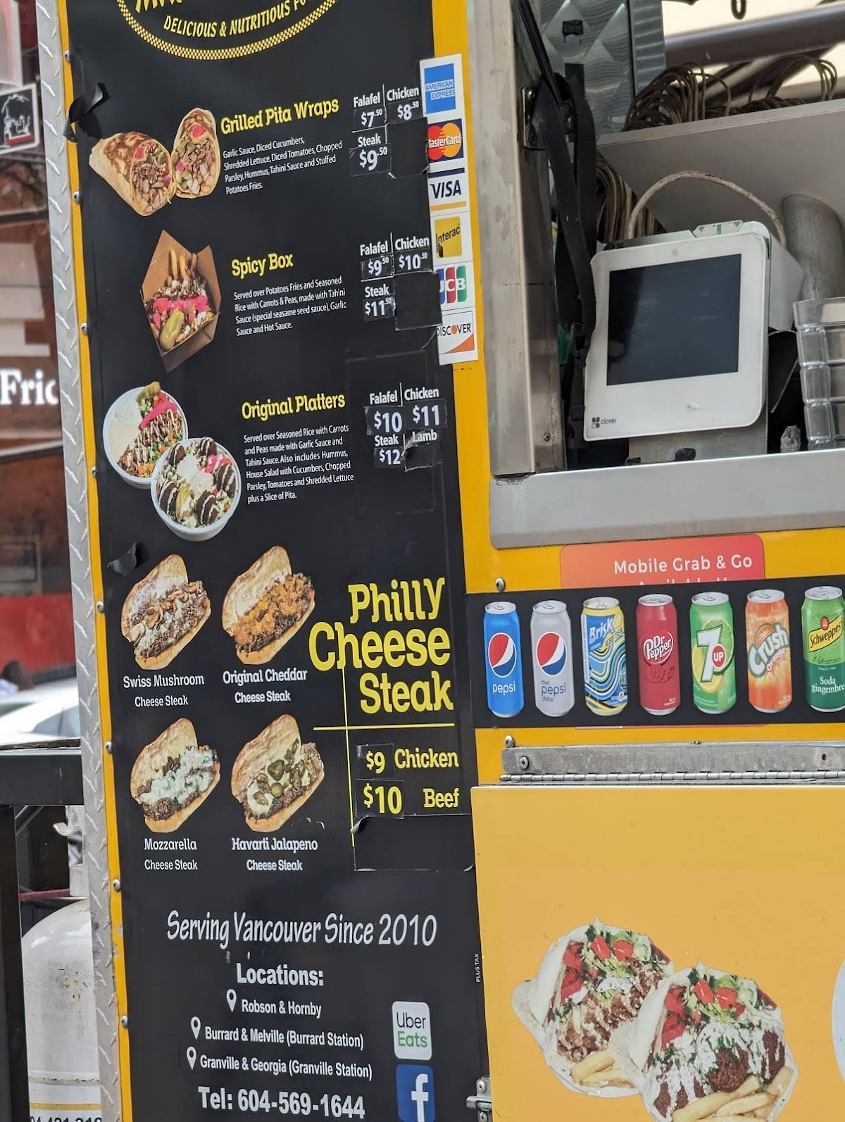 Menu at Mr.Shawarma Robson Location restaurant, Vancouver
