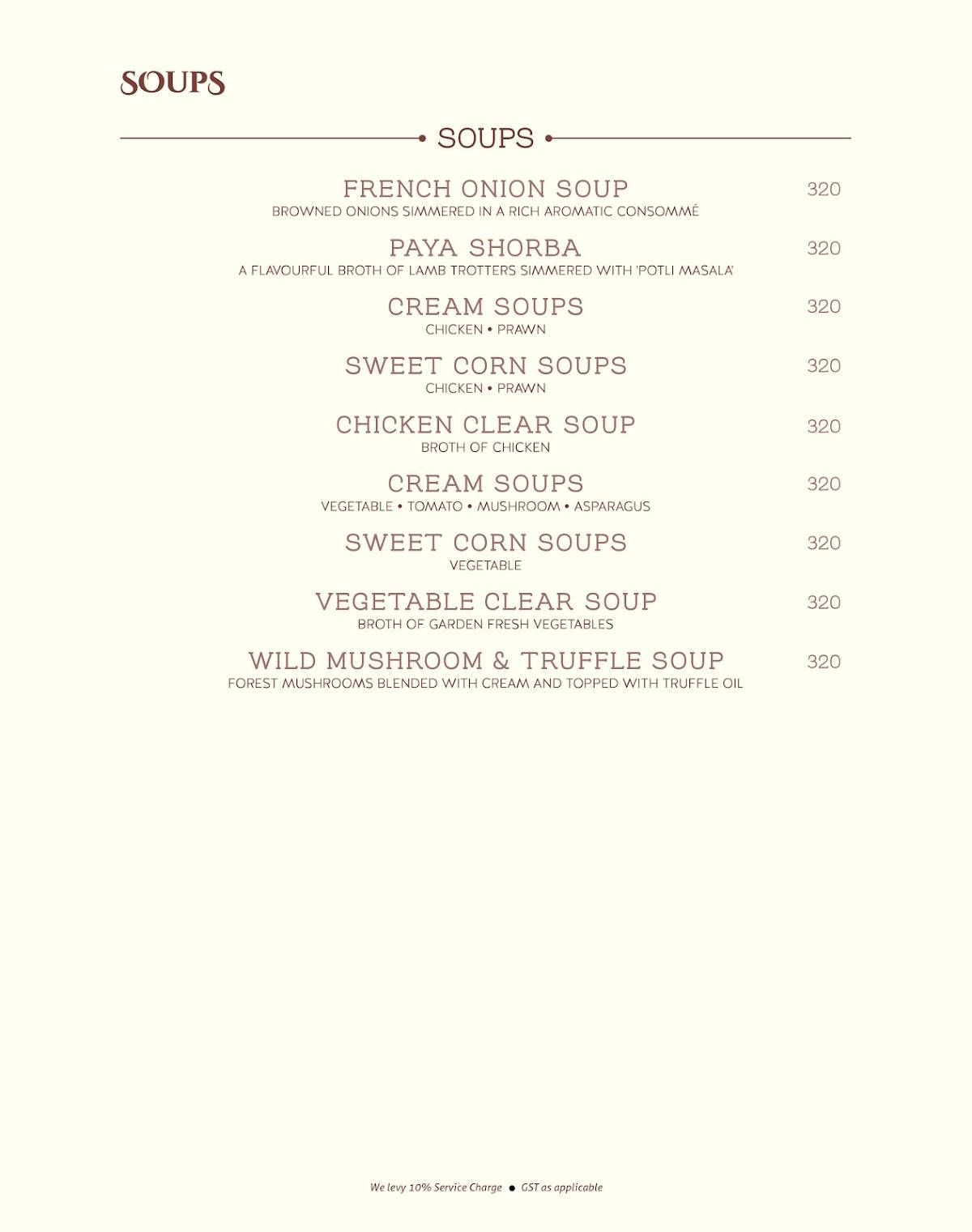 Menu at Gallops Restaurant, Mumbai, Inside Mahalaxmi Racecourse