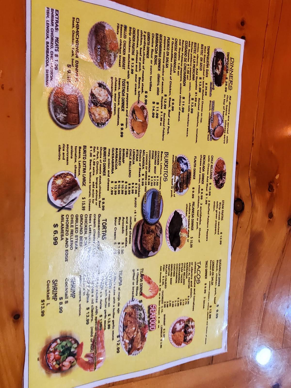 Menu at Don Andres #3 restaurant, Munster