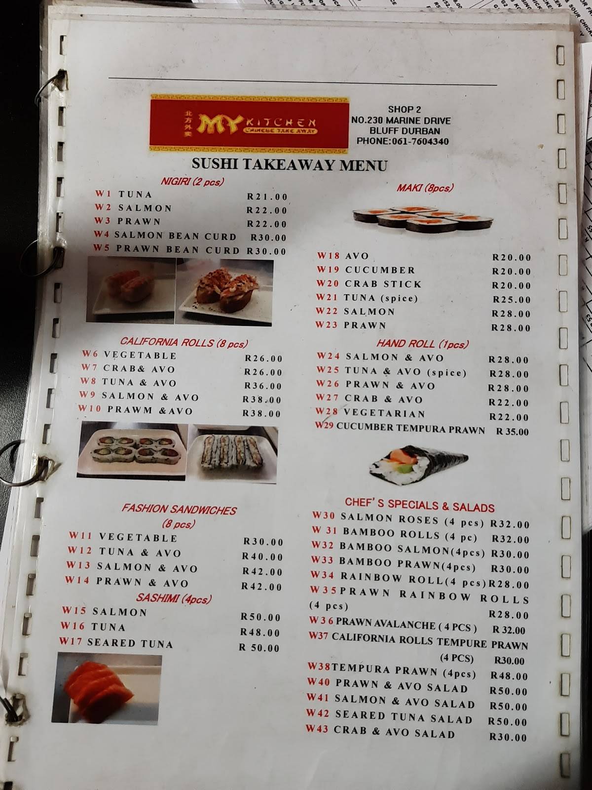 Menu at My Kitchen -Tommy's Sushi & Chinese restaurant, Bluff