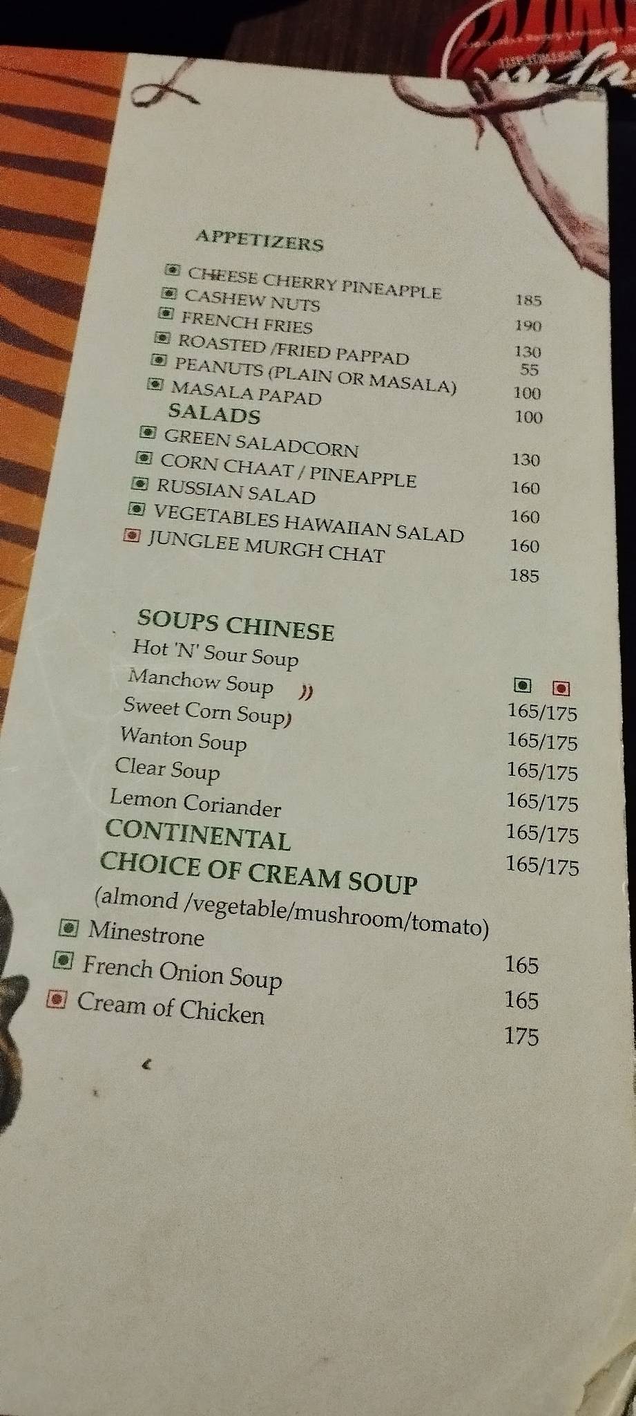 Menu at Gufha Restaurant, Mysuru, Mysuru