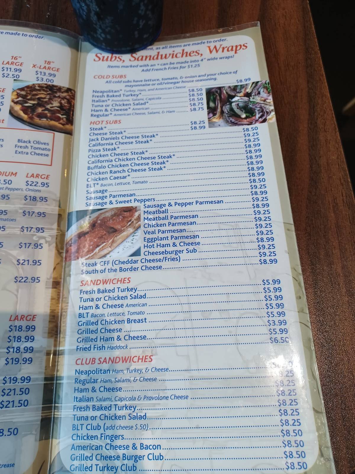 Menu at Neapolitan Italian Eatery pizzeria, Haines City