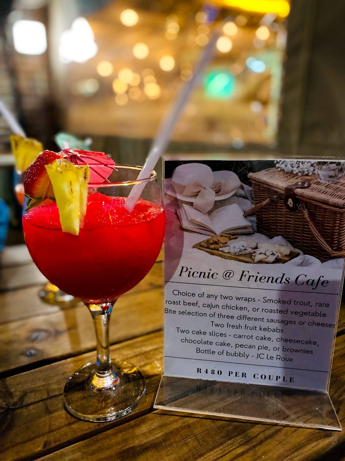 Menu at Friends Café restaurant, Nelspruit