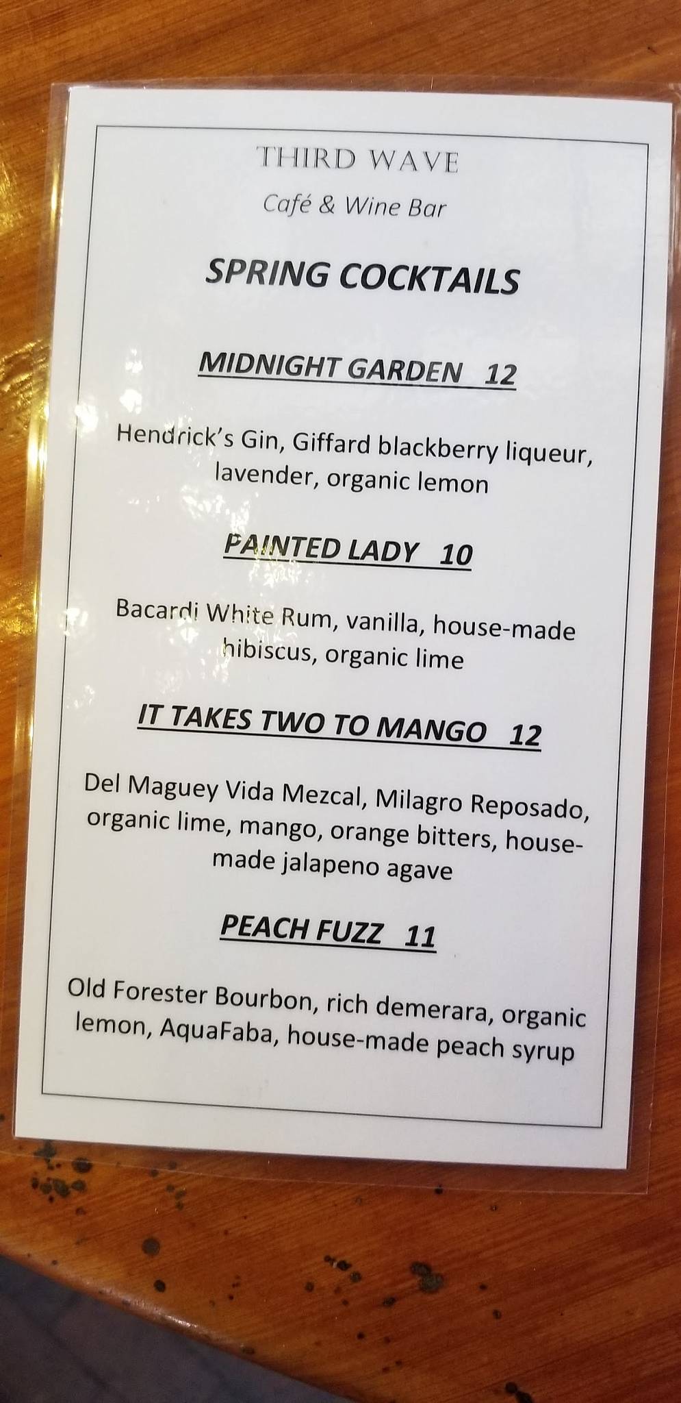 Menu at Third Wave Cafe & Wine Bar, New Smyrna Beach