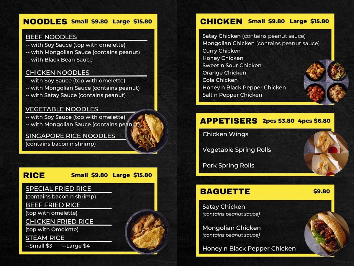 Menu at Noodle Rice n Chicken restaurant, Upper Coomera
